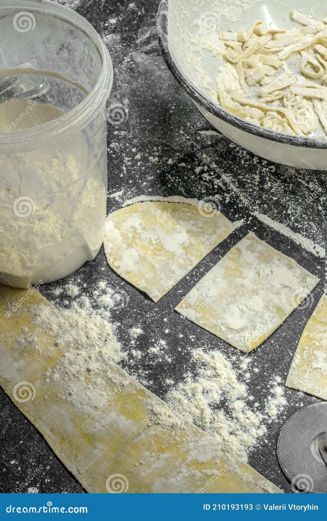 Cooking Noodles at Home. Handmade Cooking Noodles. Stock Image - Image ...