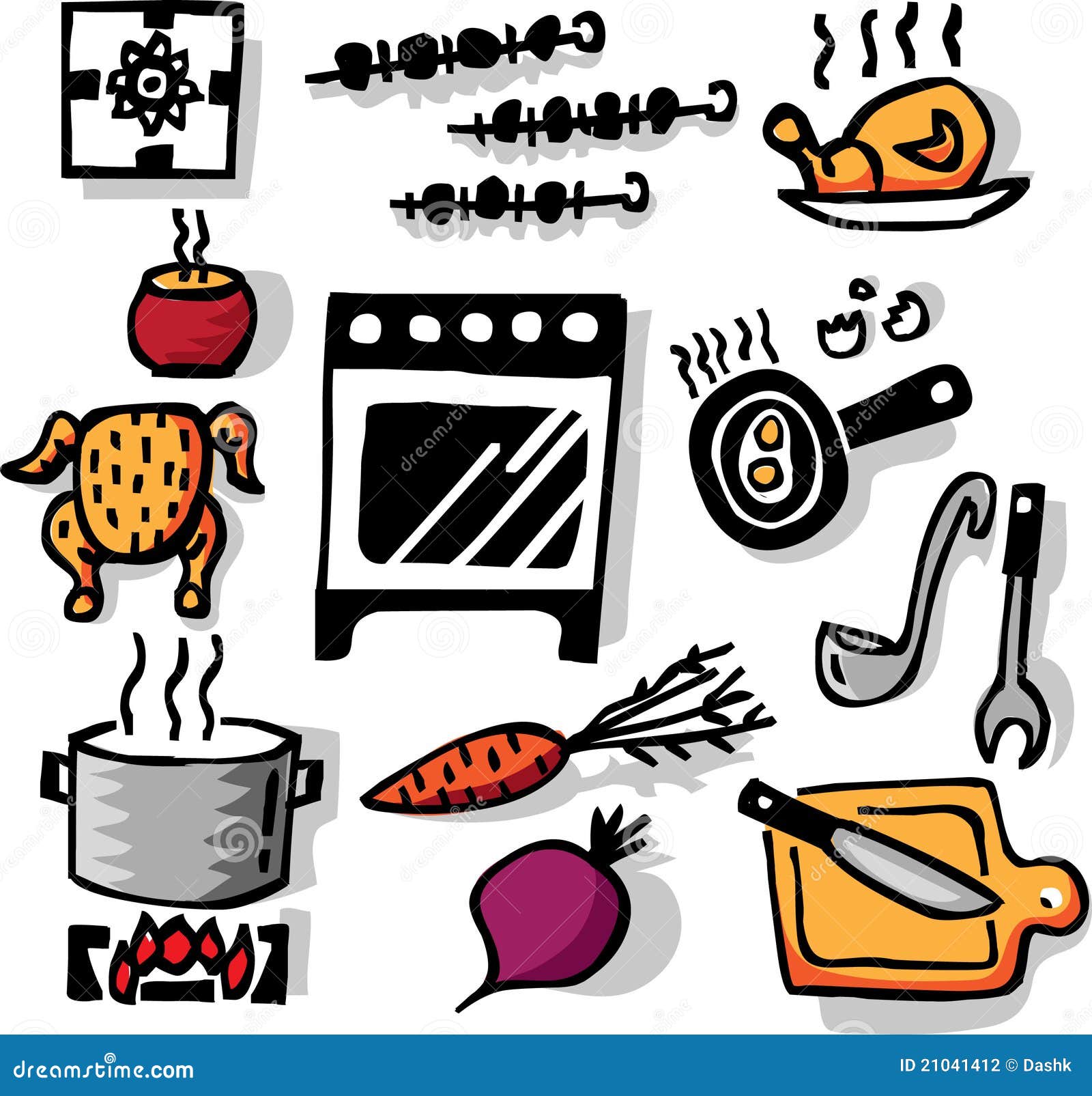 Cooking objects stock vector. Illustration of plate, beef - 21041412