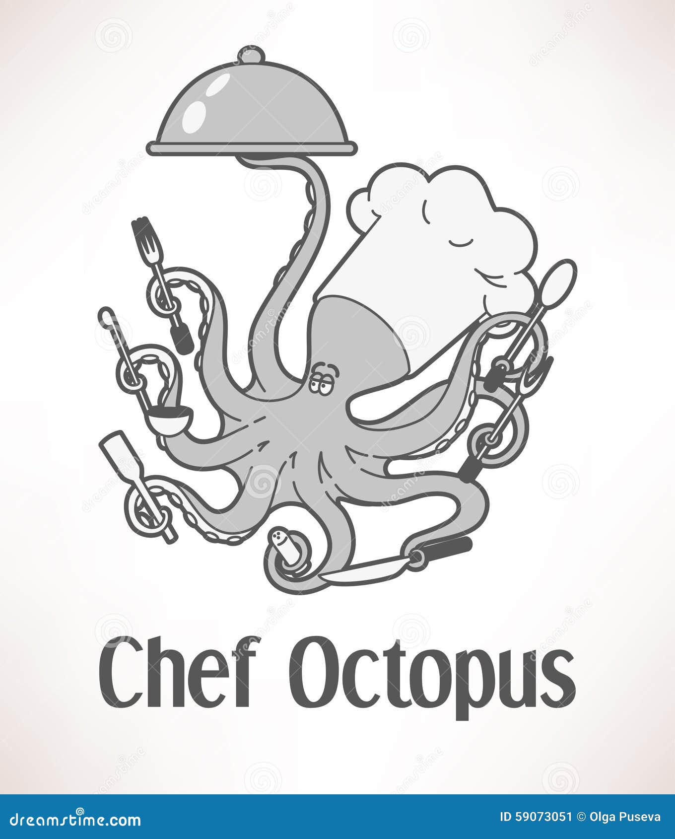 Cooking octopus stock vector. Illustration of isolated - 59073051