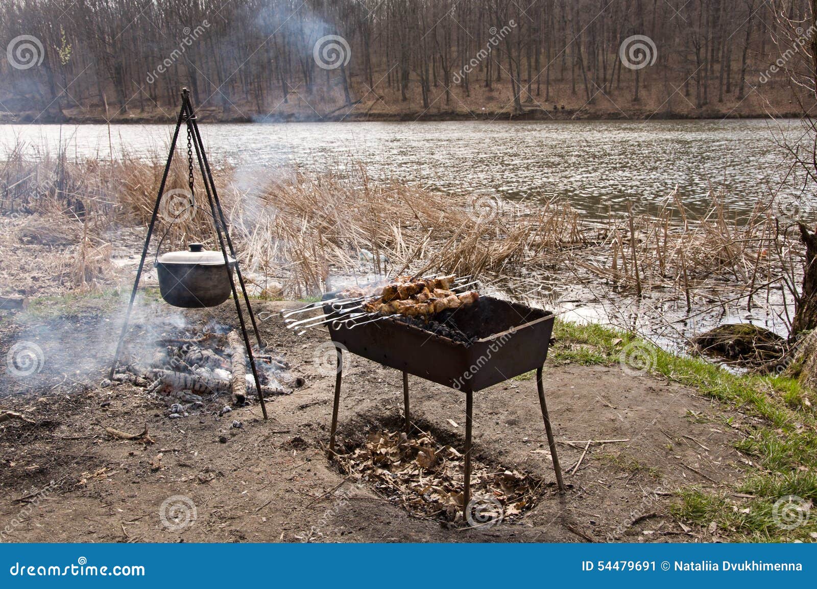 Cooking on an open fire stock image. Image of cooking - 54479691