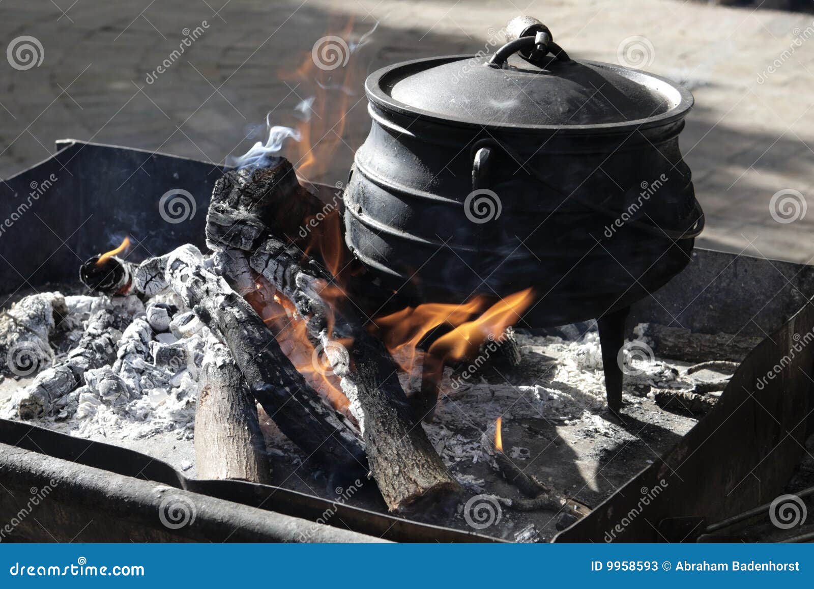 Cooking on an Open Fire in South Africa Stock Image - Image of cork ...