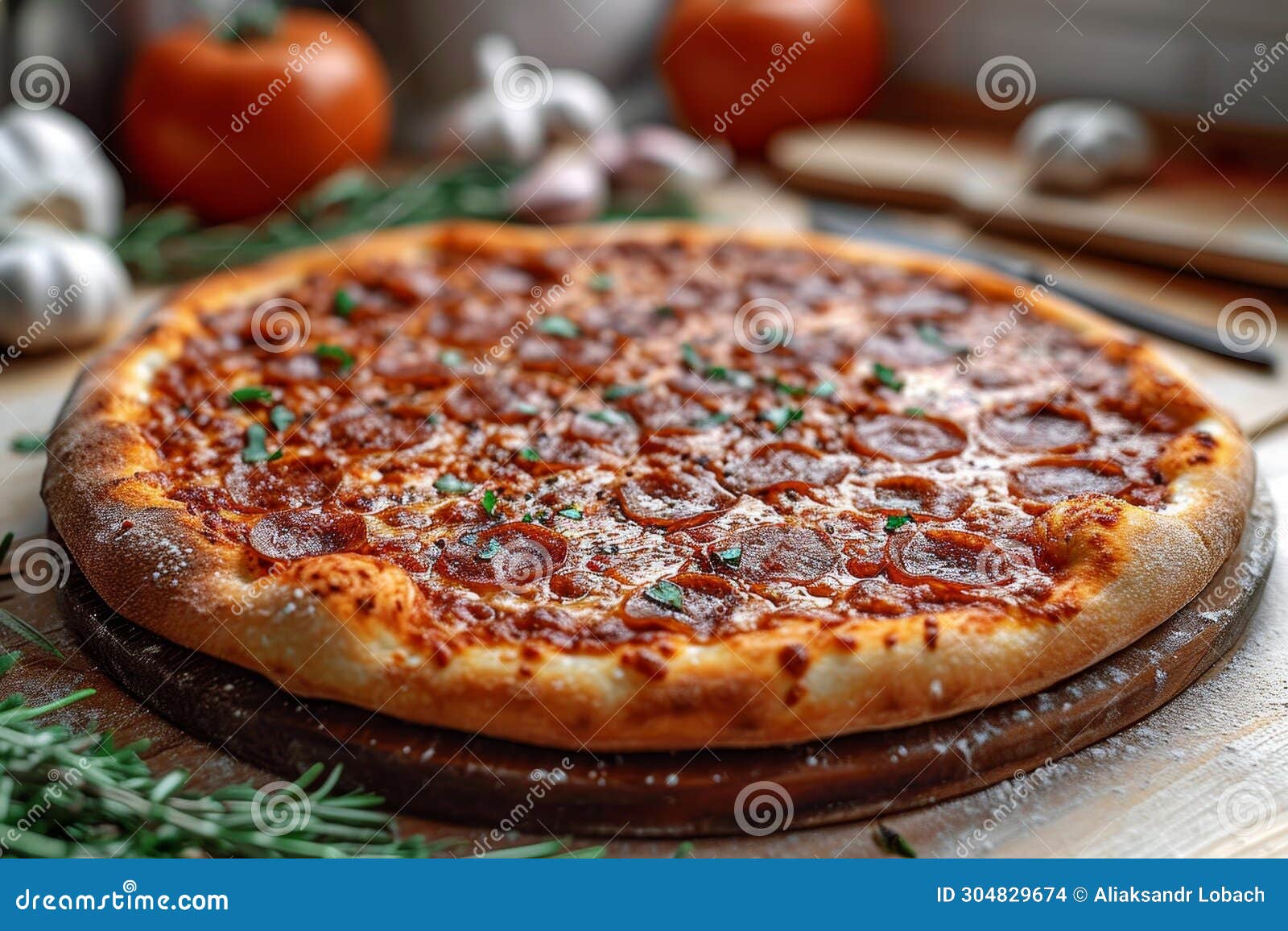 Cooking Original Italian Pizza at Home. There is a Pizza on the Table ...