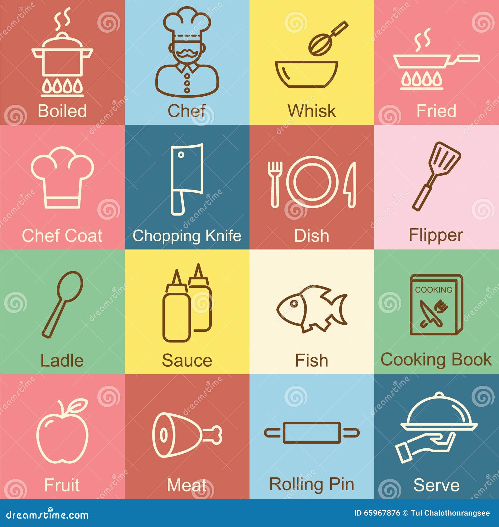 Cooking outline design stock vector. Illustration of infographic - 65967876