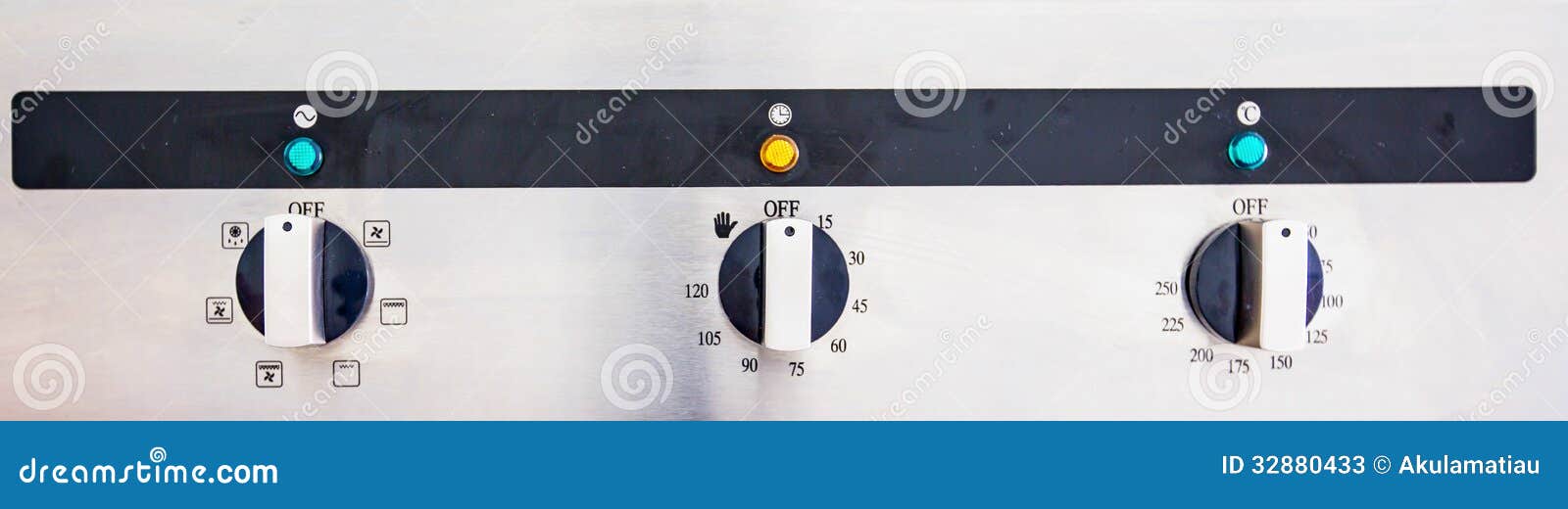 Cooking Oven Control Panel II Stock Image - Image of metal, setting ...