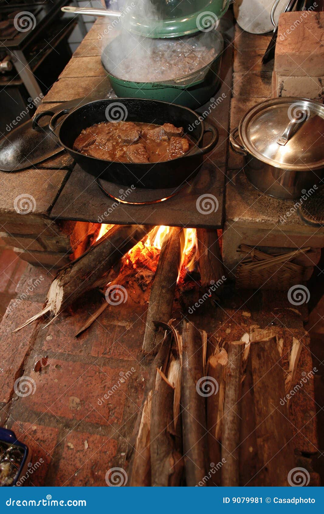 Cooking over open fire stock image. Image of wood, firewood - 9079981