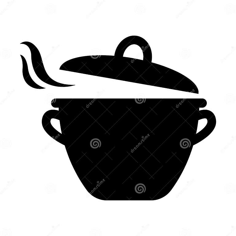 Cooking Pan Icon Black Pot Icon Vector Isolated Stock Illustration ...