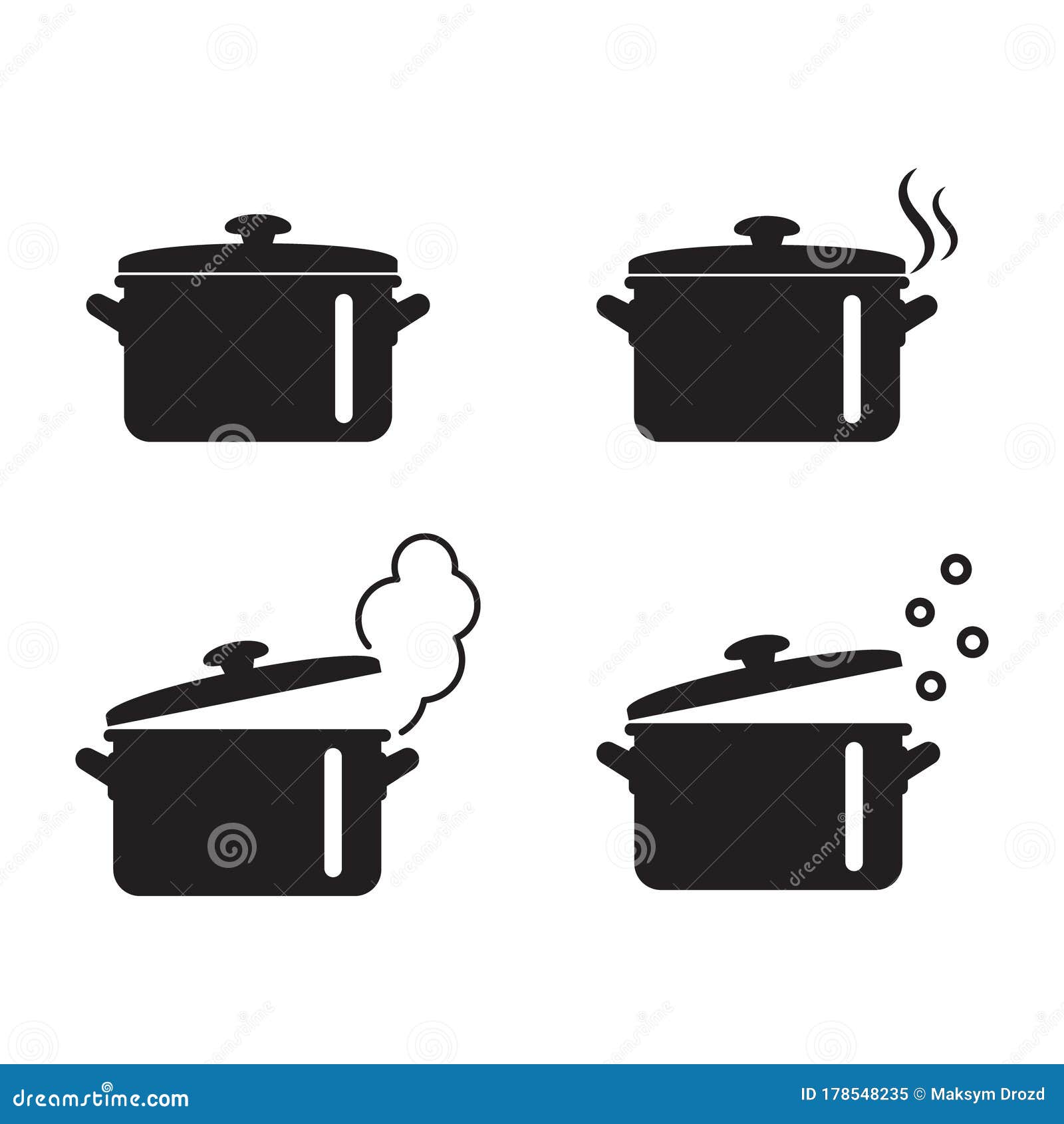 Cooking Pan Icon, Pot Icon Vector Isolated Stock Vector - Illustration ...