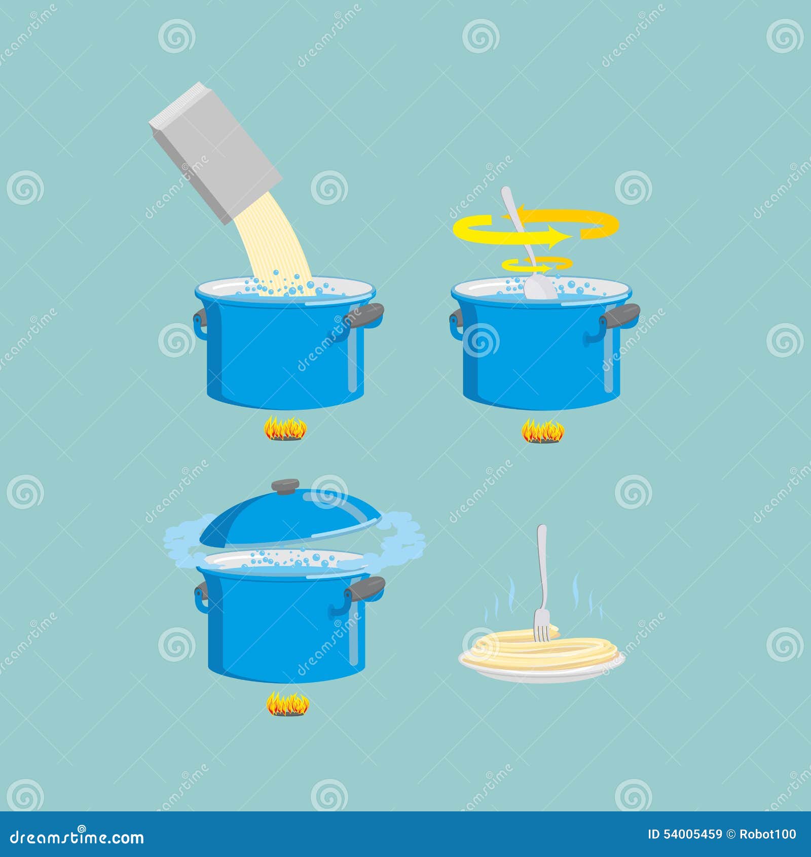 Cooking Pasta Icons Set. Vector Illustration Stock Vector ...