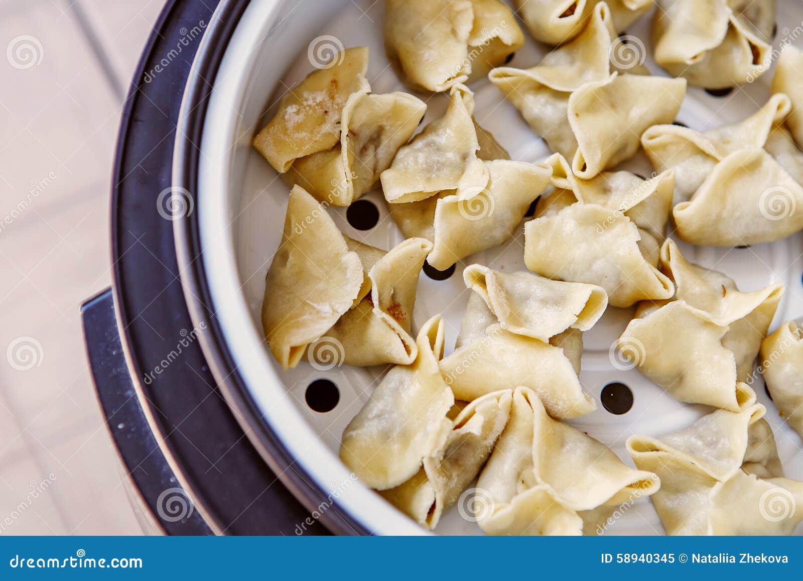 Cooking Pasta, Ravioli in a Steamer Stock Image - Image of flour, chef ...