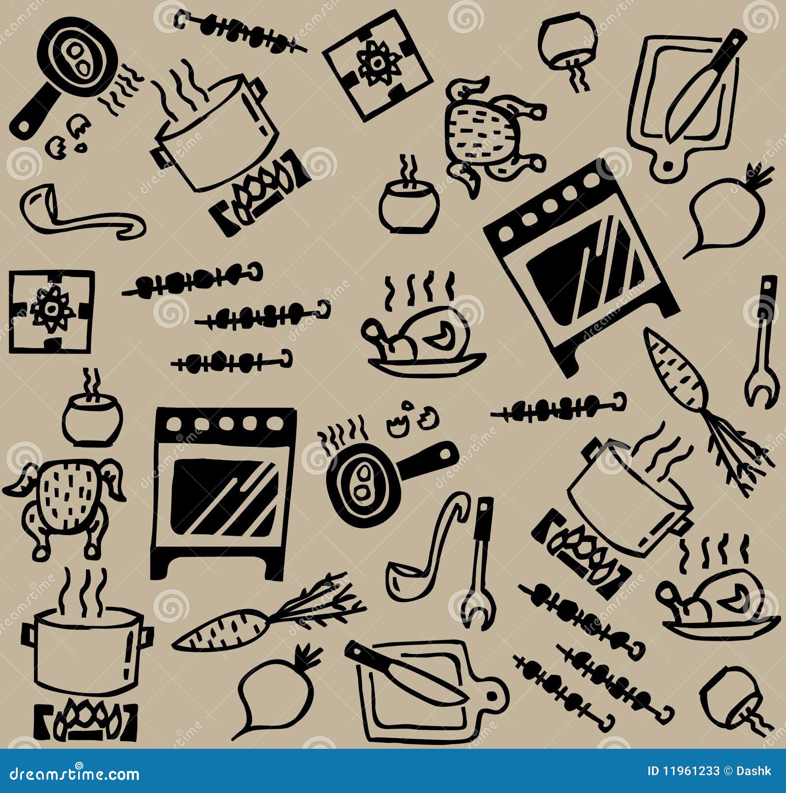 Cooking pattern stock vector. Illustration of cook, hamburger - 11961233