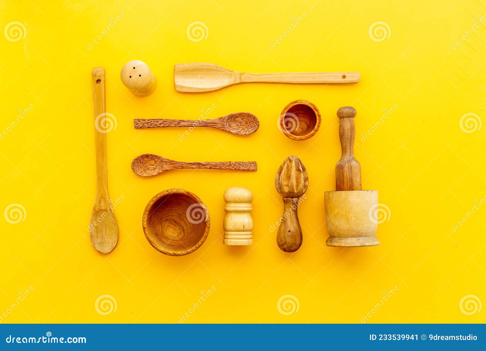 Cooking Pattern with Wooden Kitchen Utensils and Cookware Stock Image ...