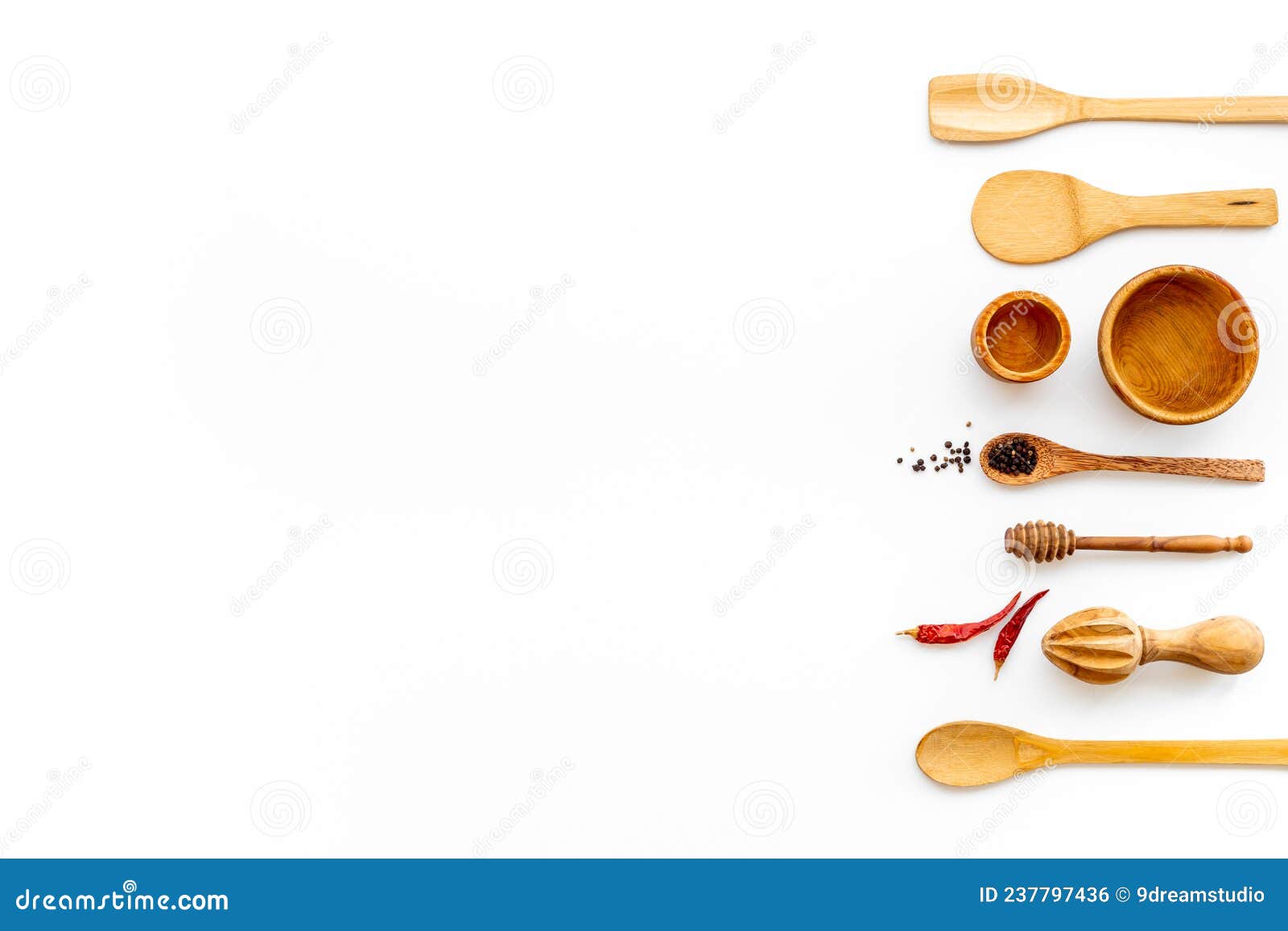Cooking Pattern with Wooden Kitchen Utensils and Cookware Stock Photo ...