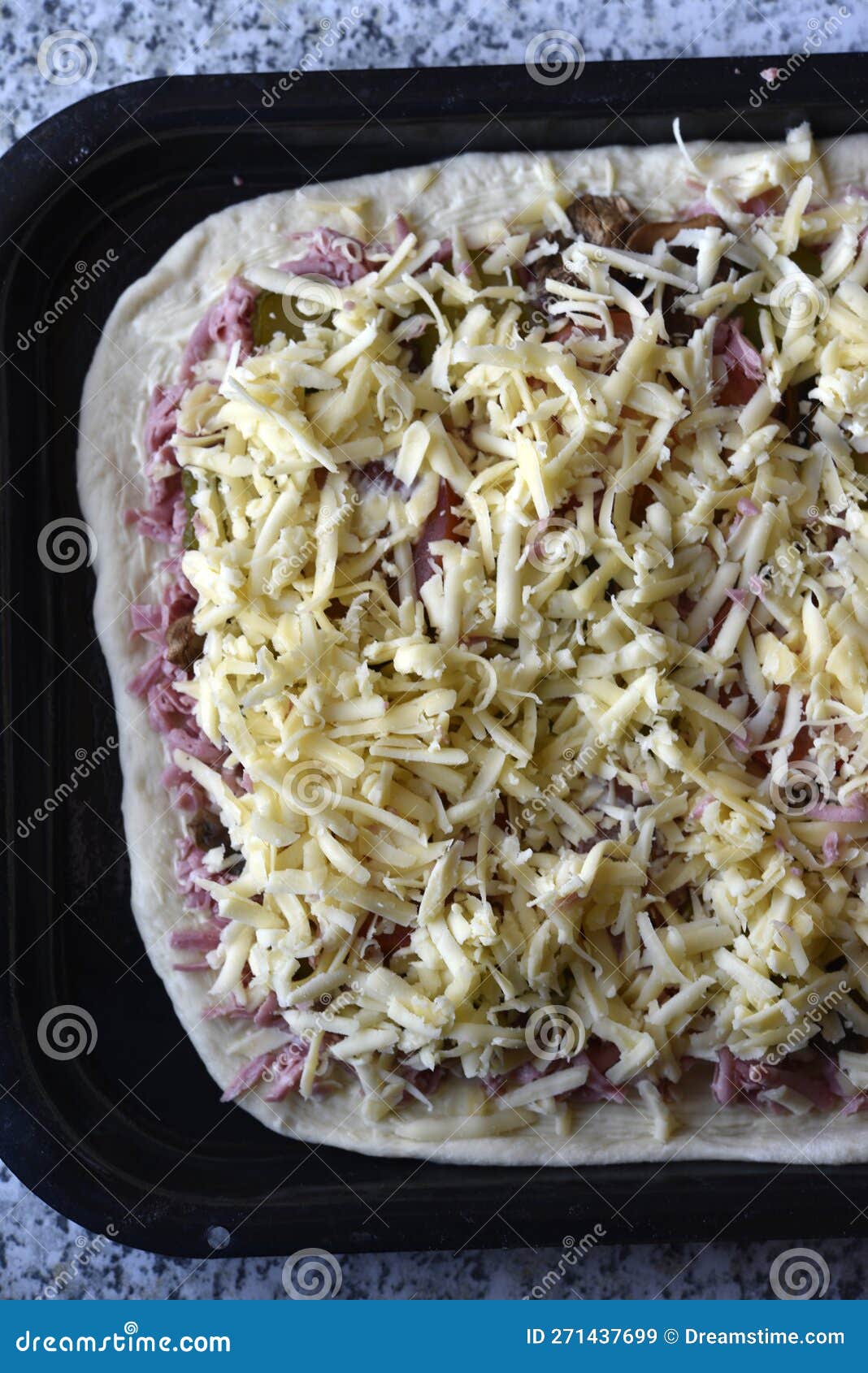 Cooking Pizza at Home. Raw Pizza Dough Stock Image - Image of ...