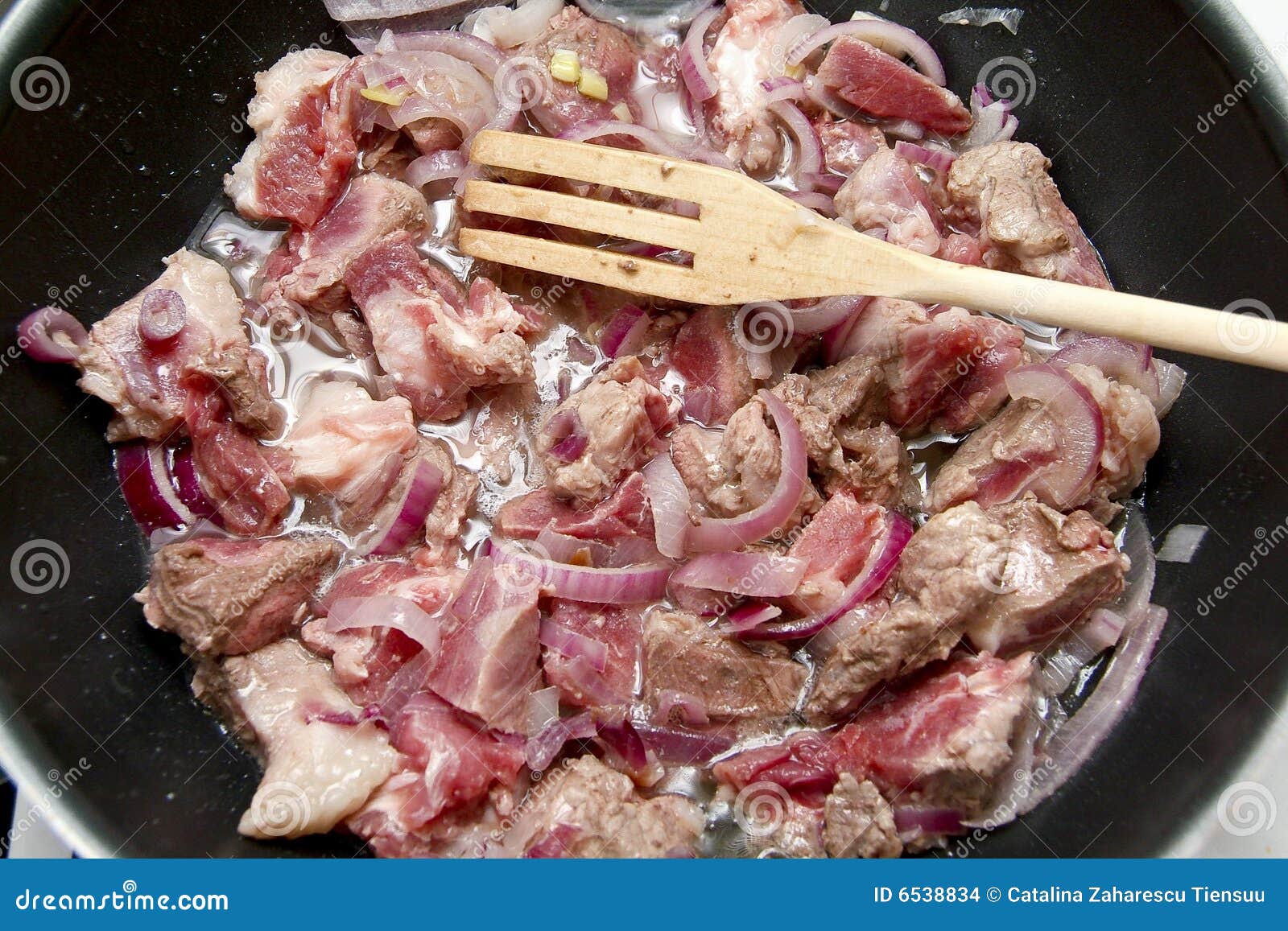 Cooking pork meat stock photo. Image of warm, pork, cholesterol - 6538834