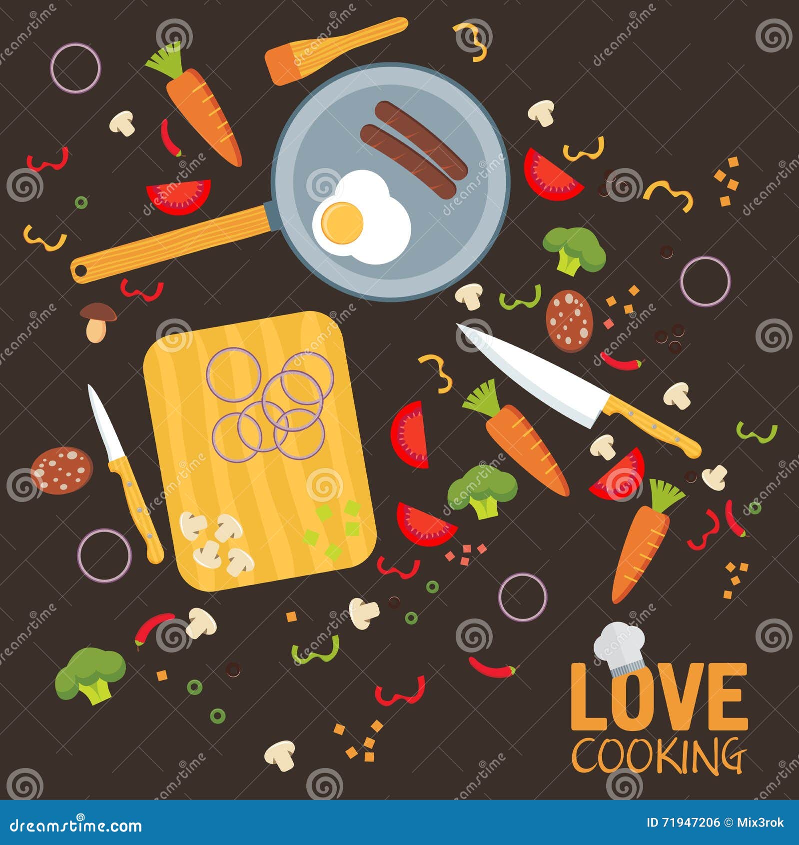 Cooking Poster Design. Vector Illustration Stock Vector - Illustration ...