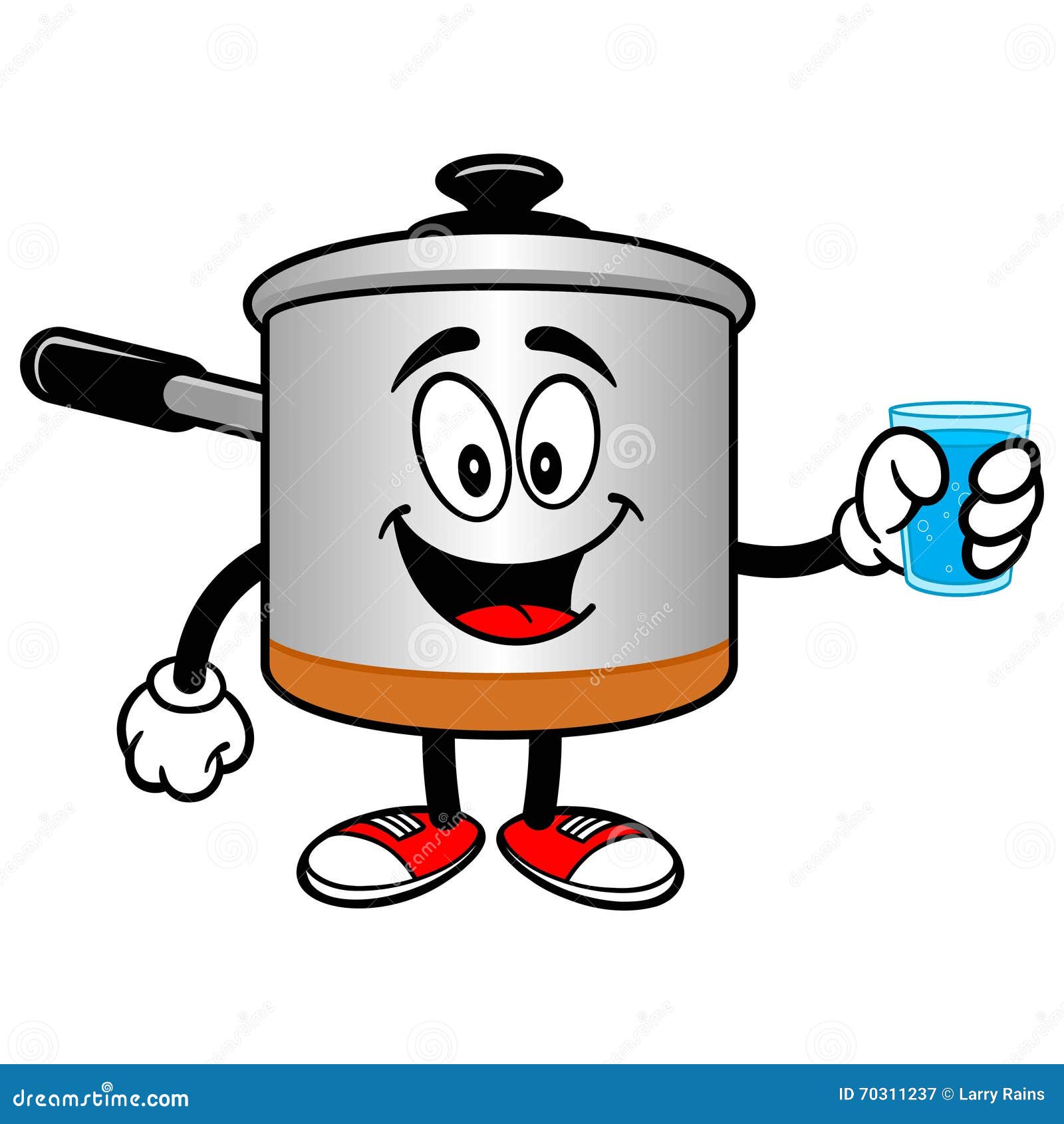 Cooking Pot with a Cup of Water Stock Vector - Illustration of cook ...