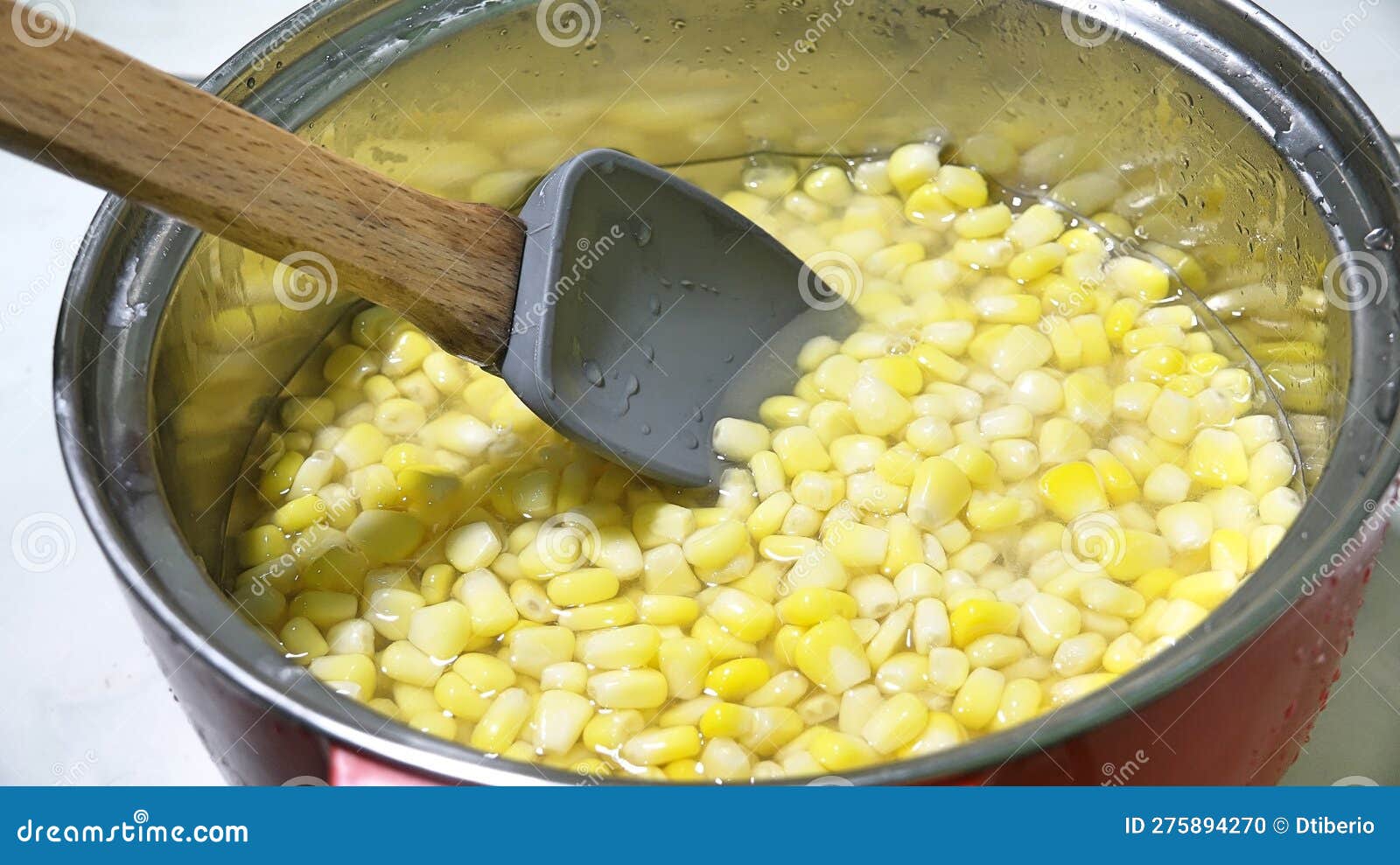 Cooking Pot with Kernel Corn and Spoon Stock Photo - Image of eating ...