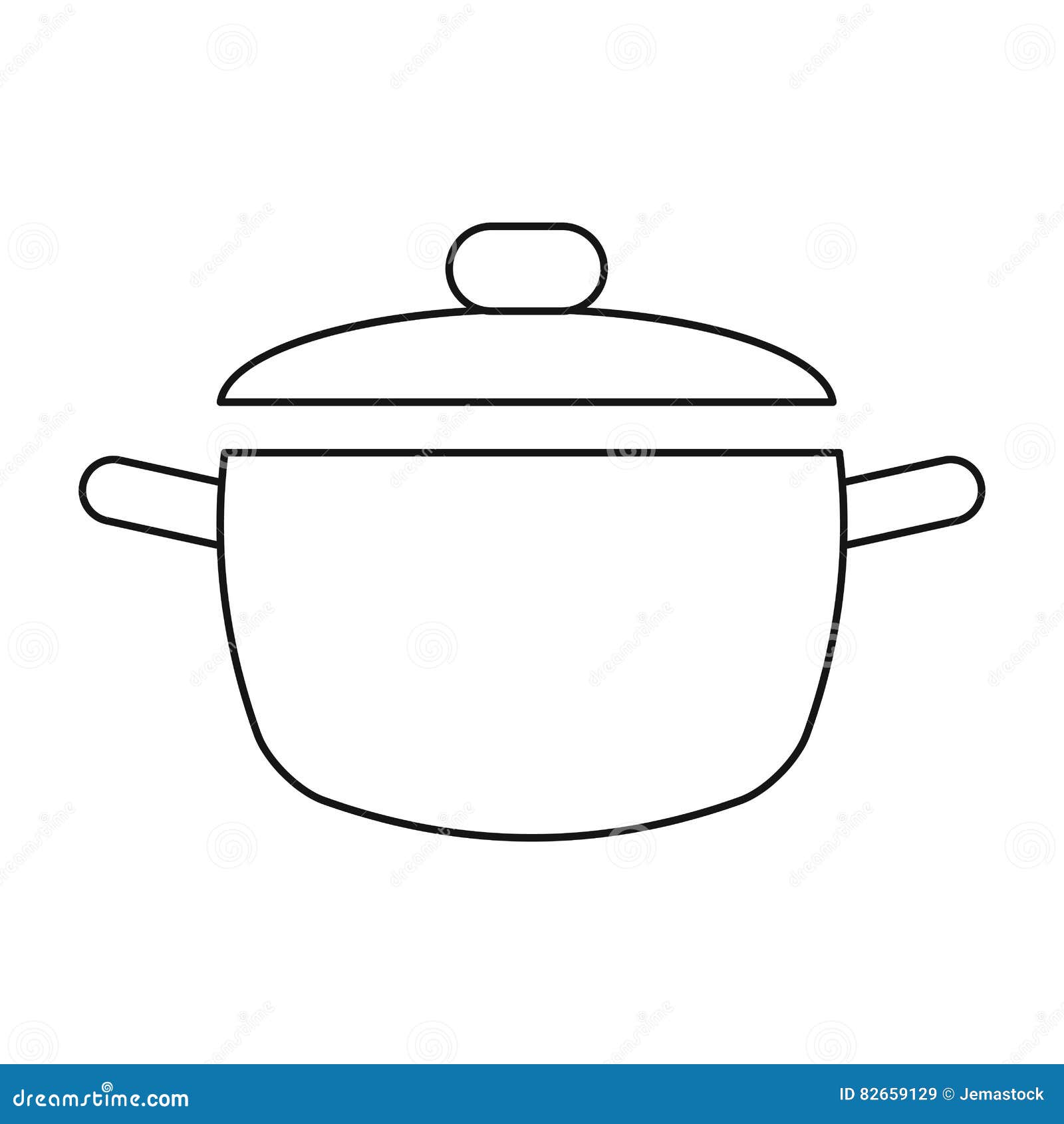 Cooking Pot Kitchen Food Outline Stock Vector - Illustration of ...