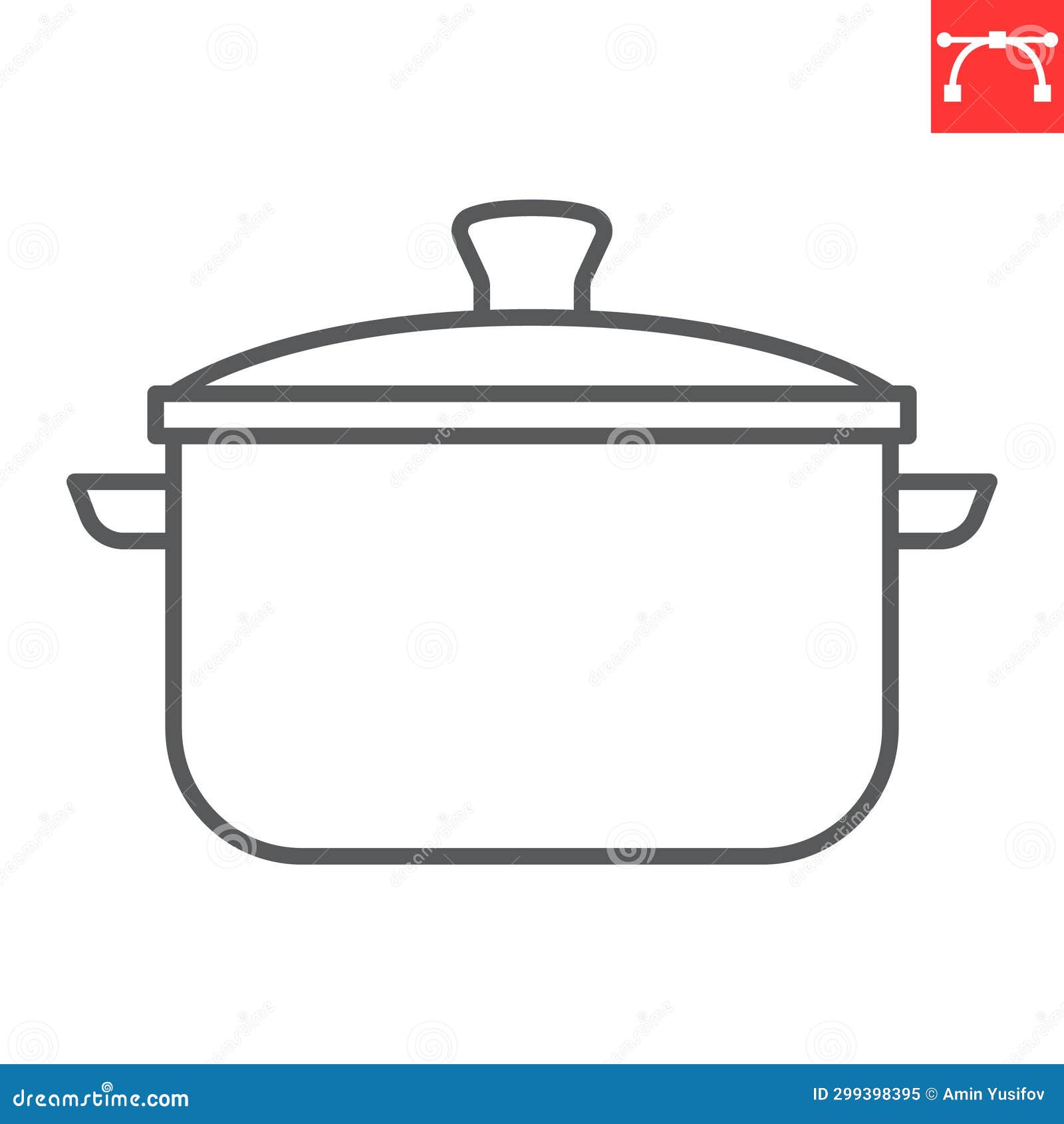 Cooking pot line icon stock illustration. Illustration of handle ...