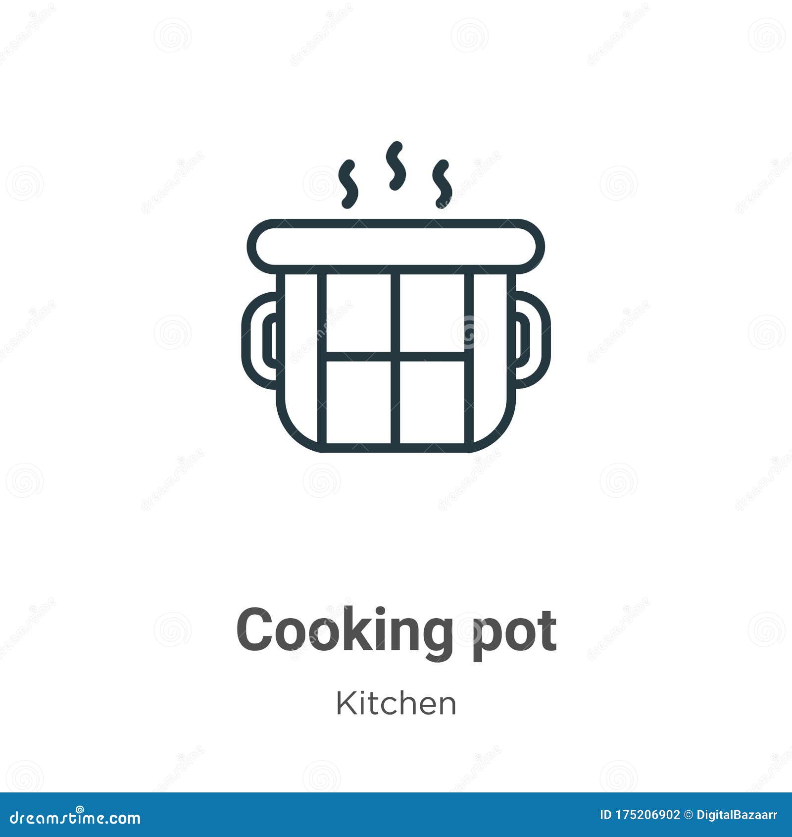 Cooking Pot Outline Vector Icon. Thin Line Black Cooking Pot Icon, Flat ...