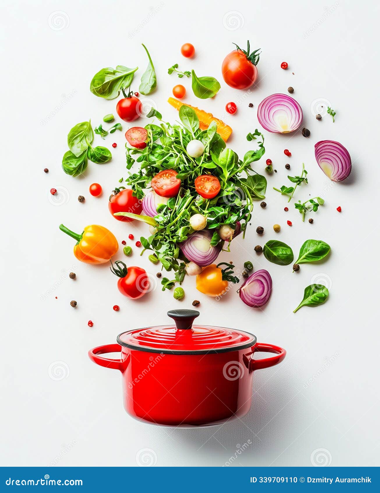 Cooking Pot with Red Vegetables Stock Photo - Image of preparation ...