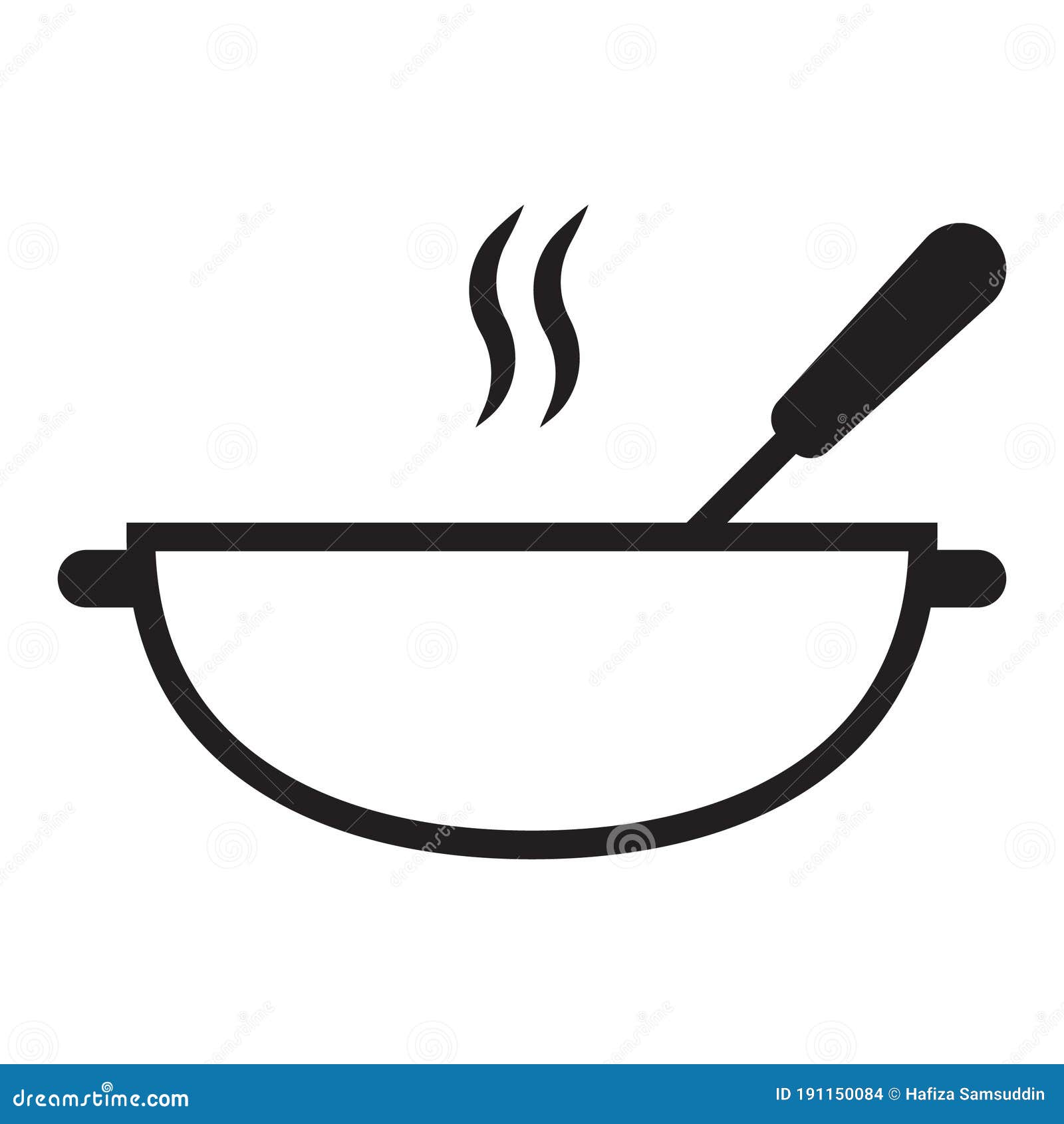 Cooking Pot and Spoon. Vector Illustration Decorative Design Stock ...