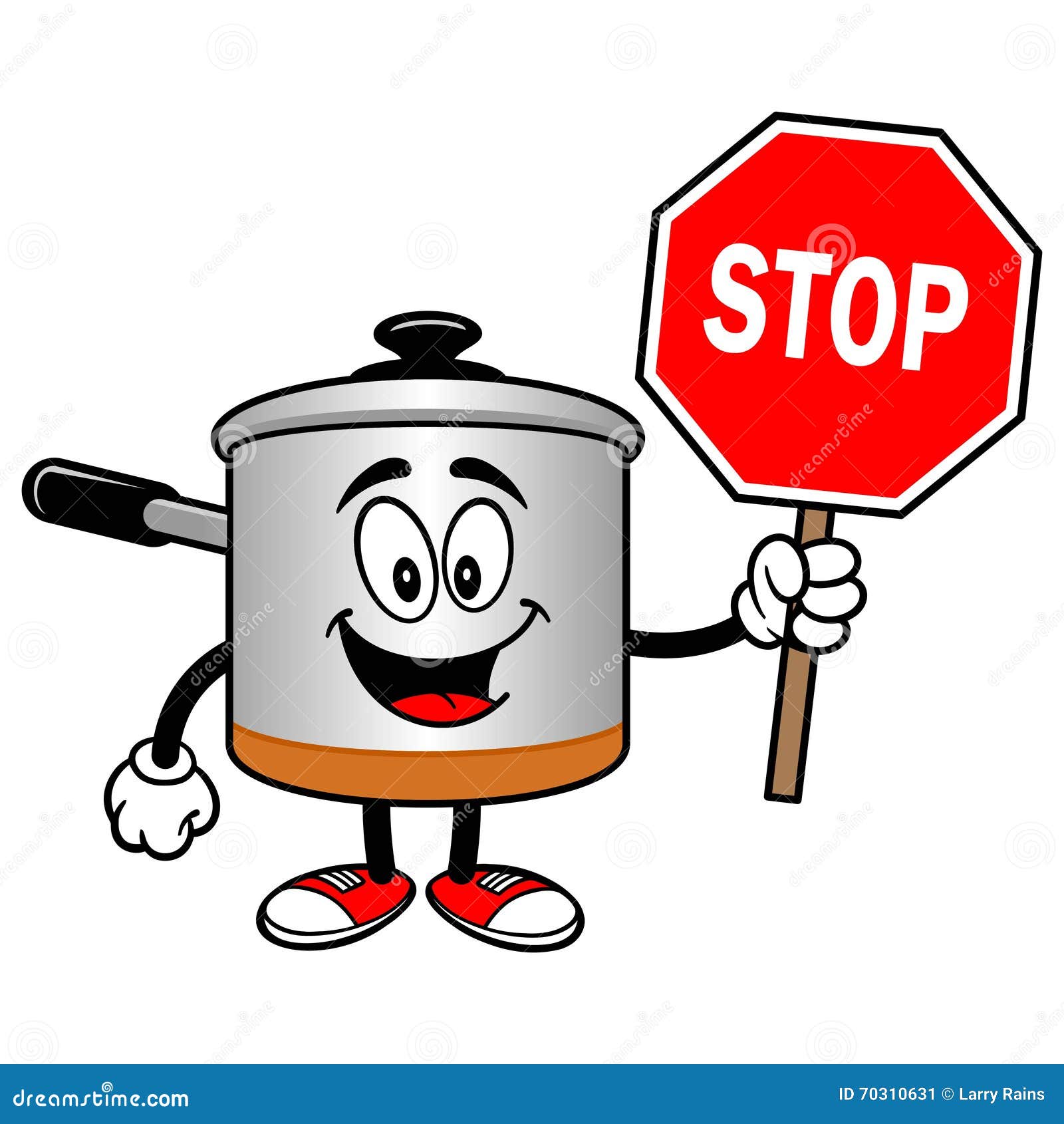 Cooking Pot with a Stop Sign Stock Vector - Illustration of dinner ...