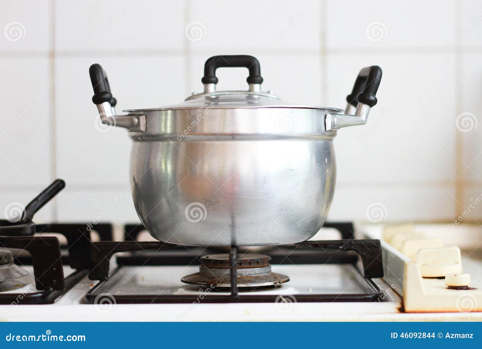 Cooking pot on stove stock photo. Image of cookware, stove - 46092844