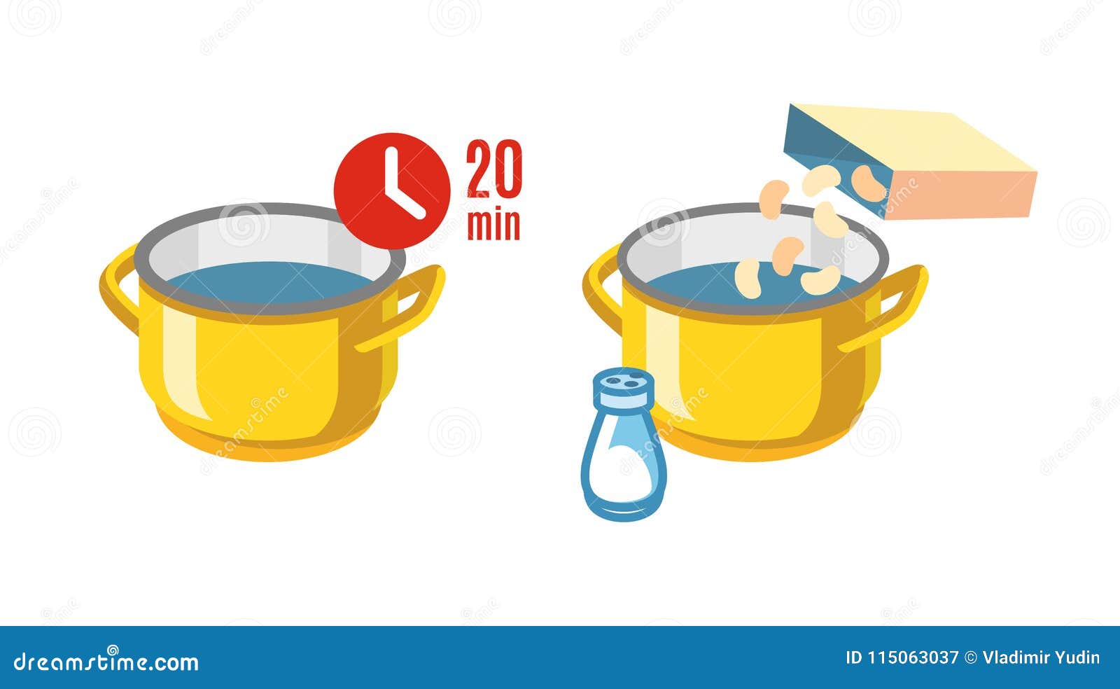 Cooking pot with water. stock vector. Illustration of kitchen - 115063037