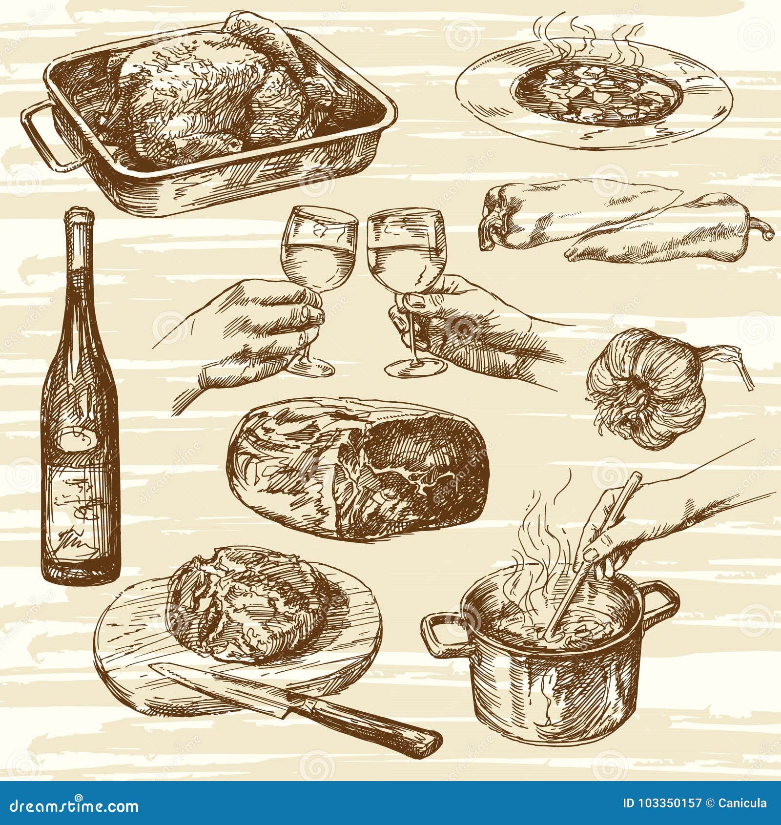 Cooking process. stock illustration. Illustration of menu - 103350157