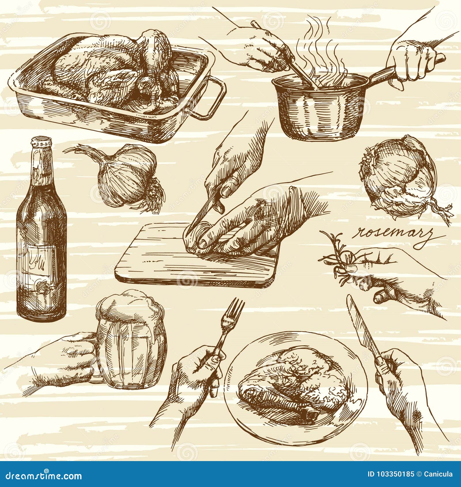 Cooking process. stock vector. Illustration of kitchen - 103350185