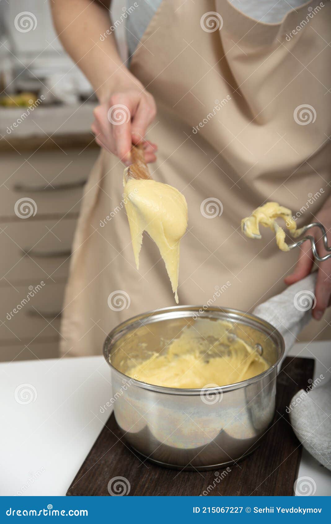 Cooking Process Profiteroles, Puffs, Eclaires. Cook Shows the ...