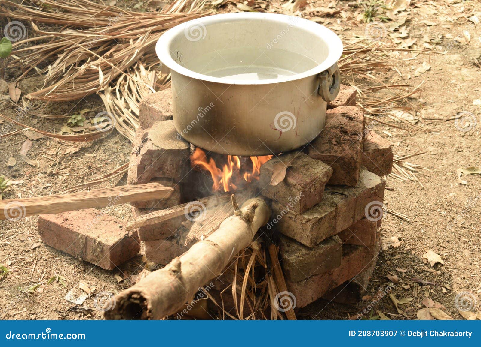 Cooking in Progress in a Hand Made Brick Oven Stock Image - Image of ...