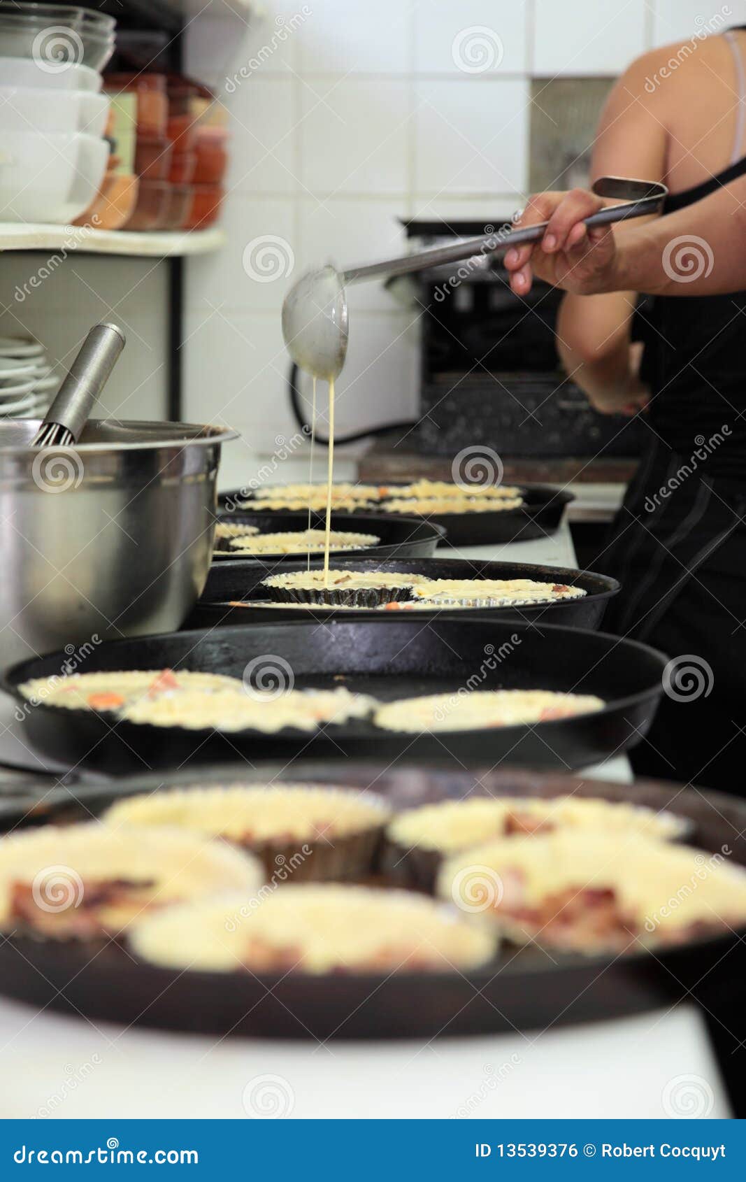 Cooking Quiche stock photo. Image of prepare, tart, bakery - 13539376