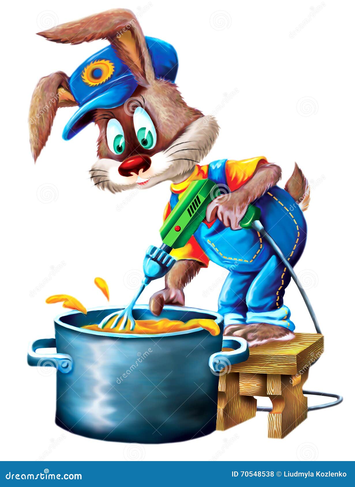 Cooking by the rabbit stock illustration. Illustration of cooking ...