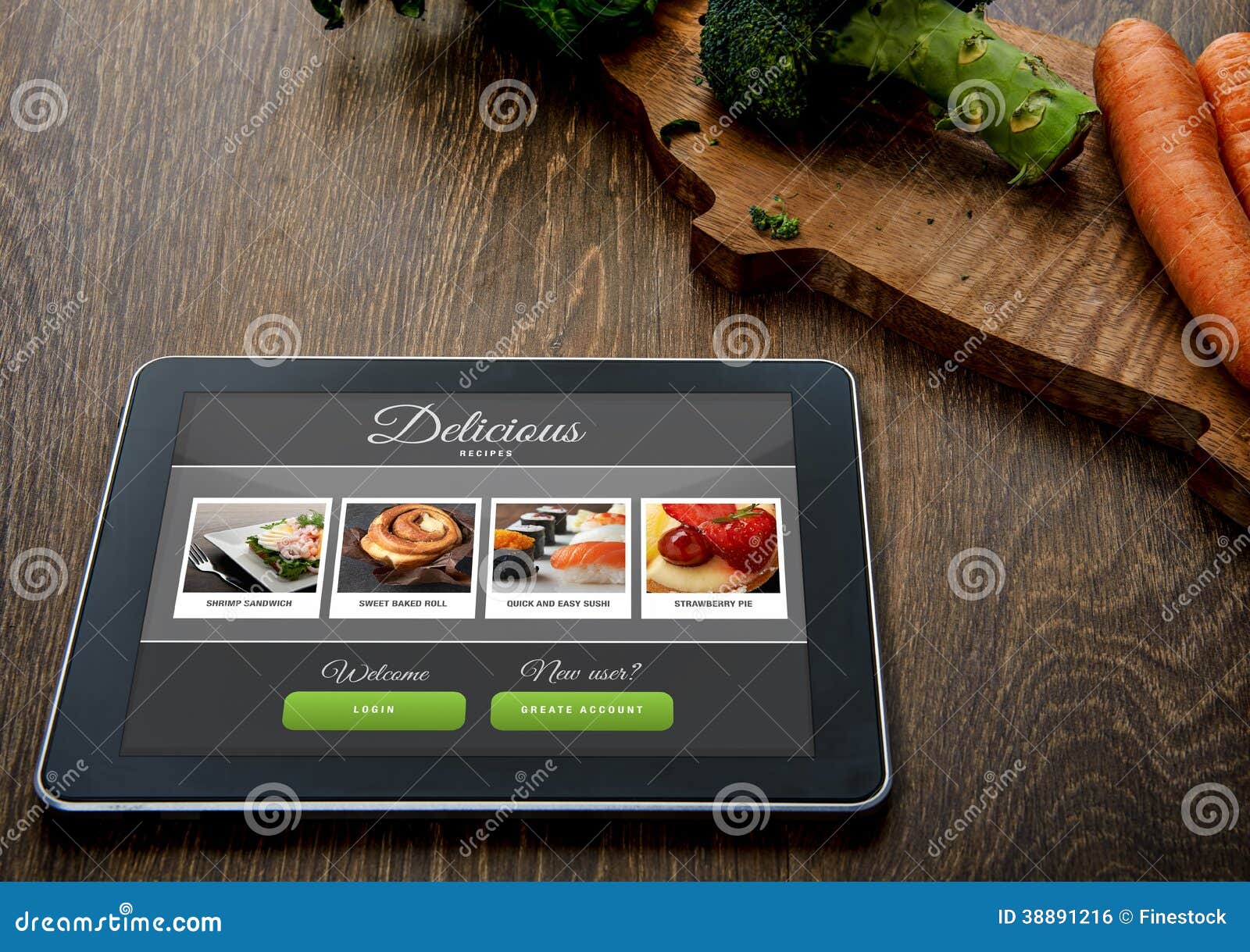 Cooking Recipe on Tablet Pc Stock Photo - Image of device, cuisine ...