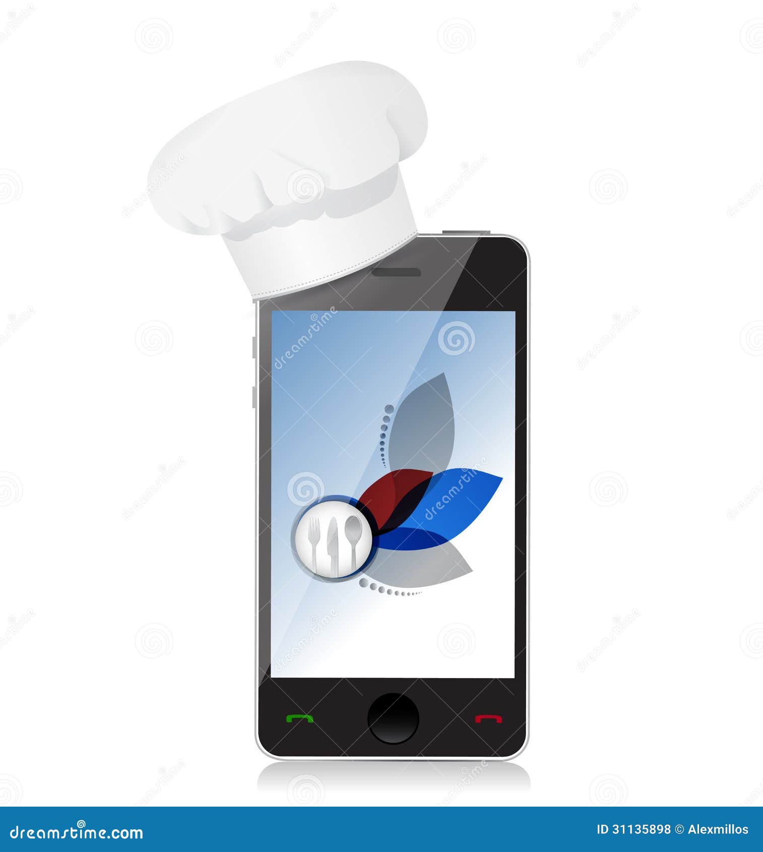 Cooking Recipes on Your Smartphone. Stock Illustration - Illustration ...