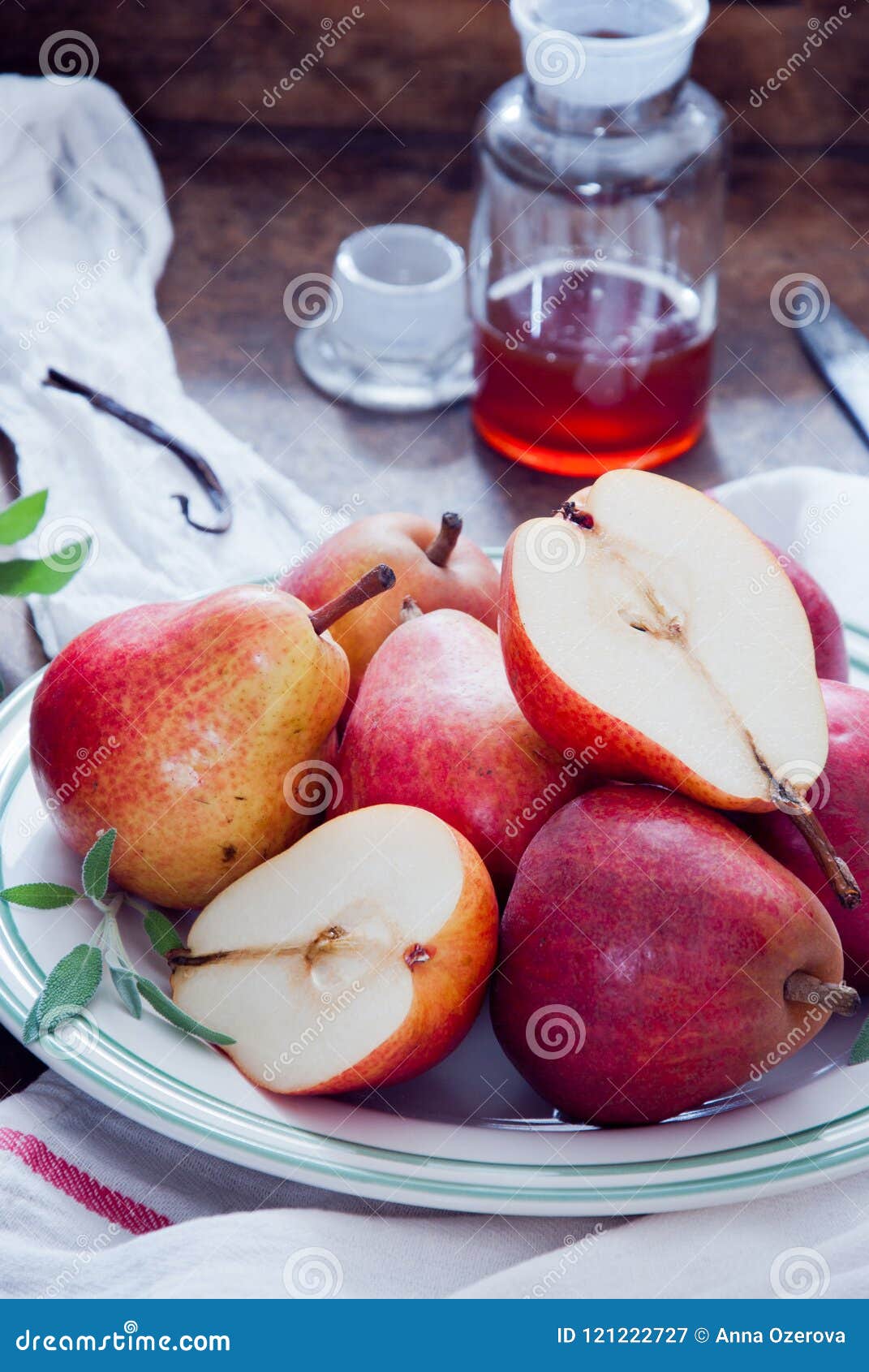 Cooking with Red Bartlett Pears Stock Image - Image of natural ...