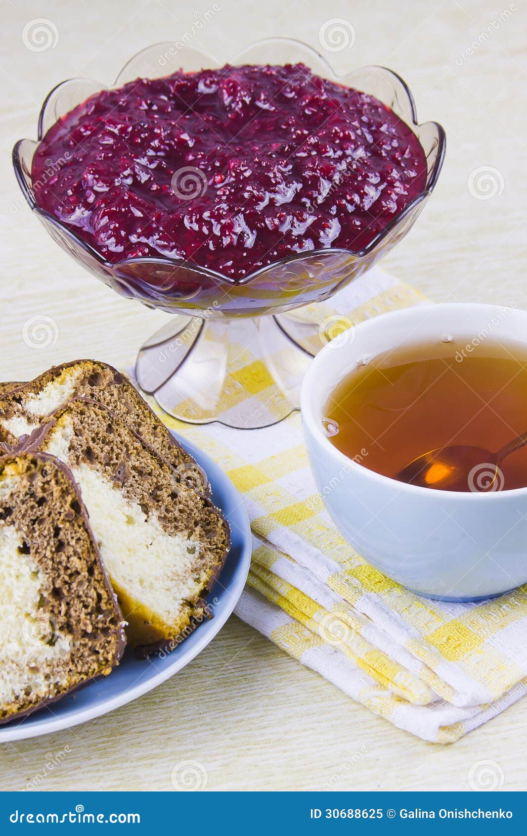 Cooking from a Red Currant, Cakes and Cup with Tea Stock Image - Image ...