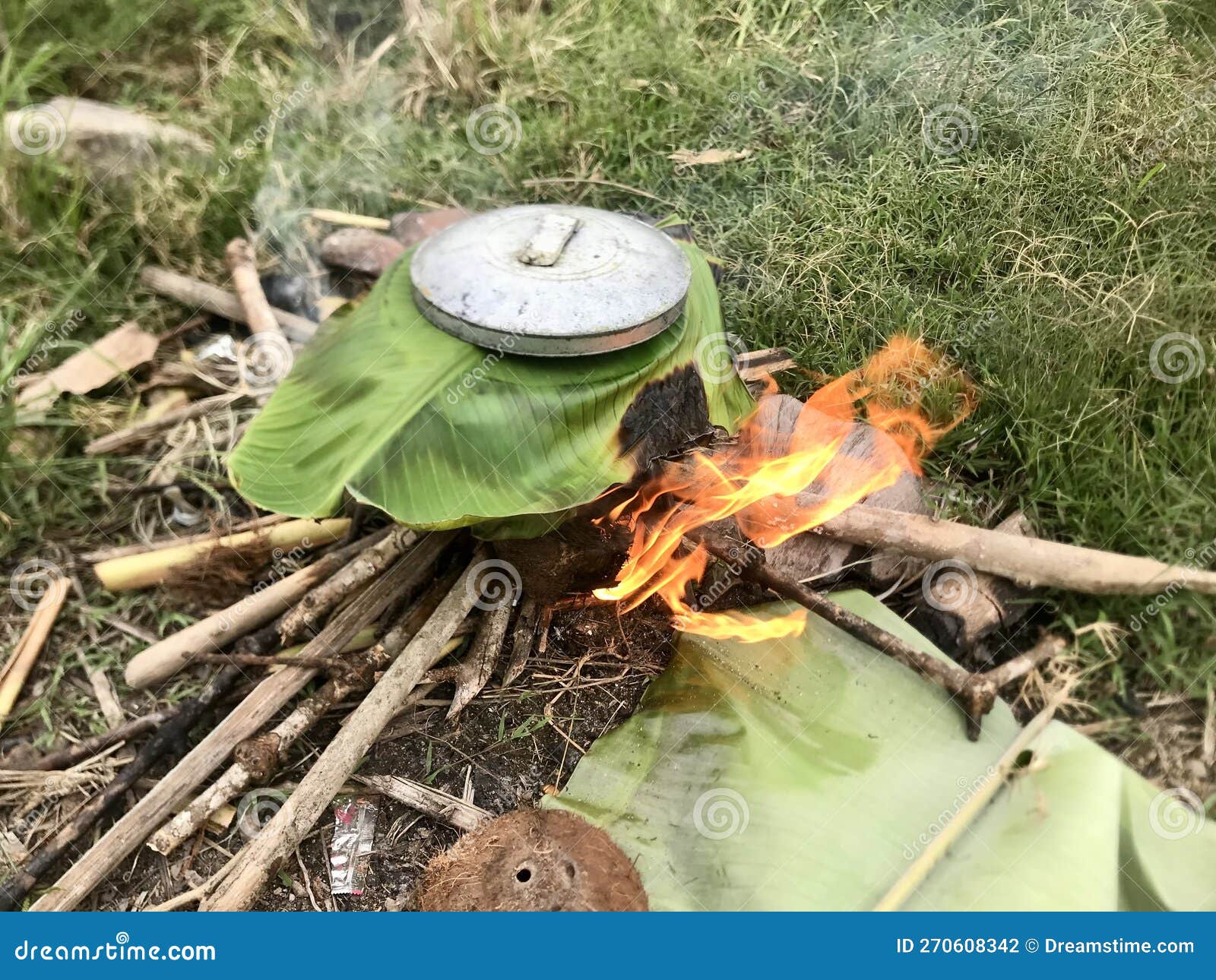 Cooking Rice with Traditional Way. Food Stock Photo - Image of rice ...