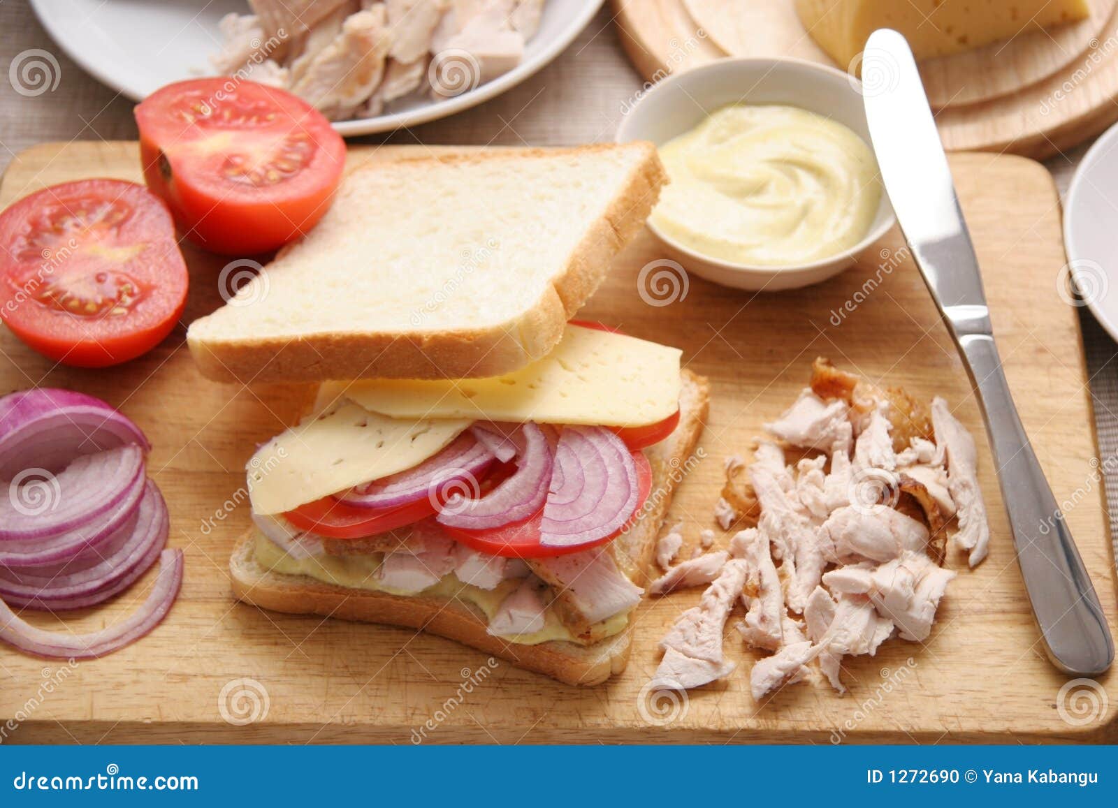 Cooking a sandwich. stock photo. Image of cook, tomatoes - 1272690