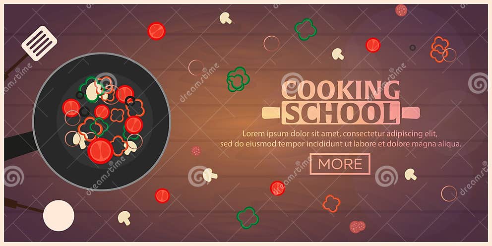 Cooking School, Courses. Culinary Class Illustration. Stock ...