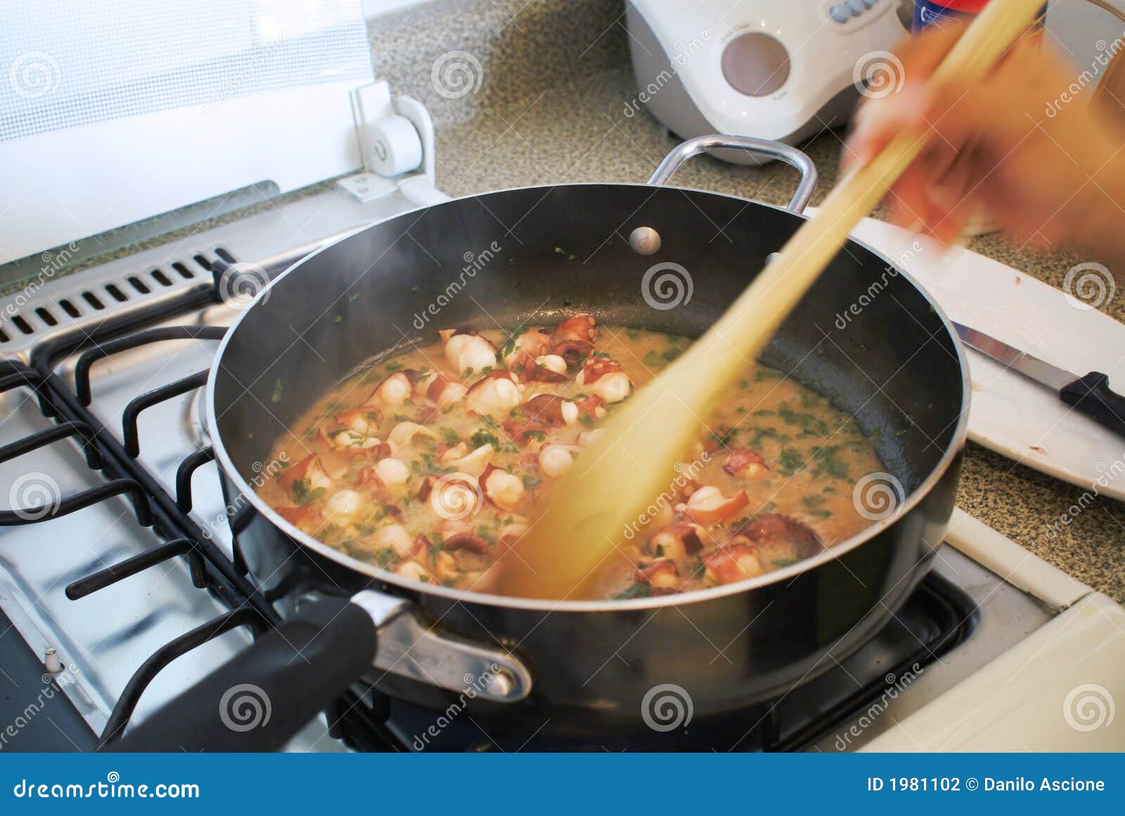 Cooking seafood stock photo. Image of italian, preparing - 1981102