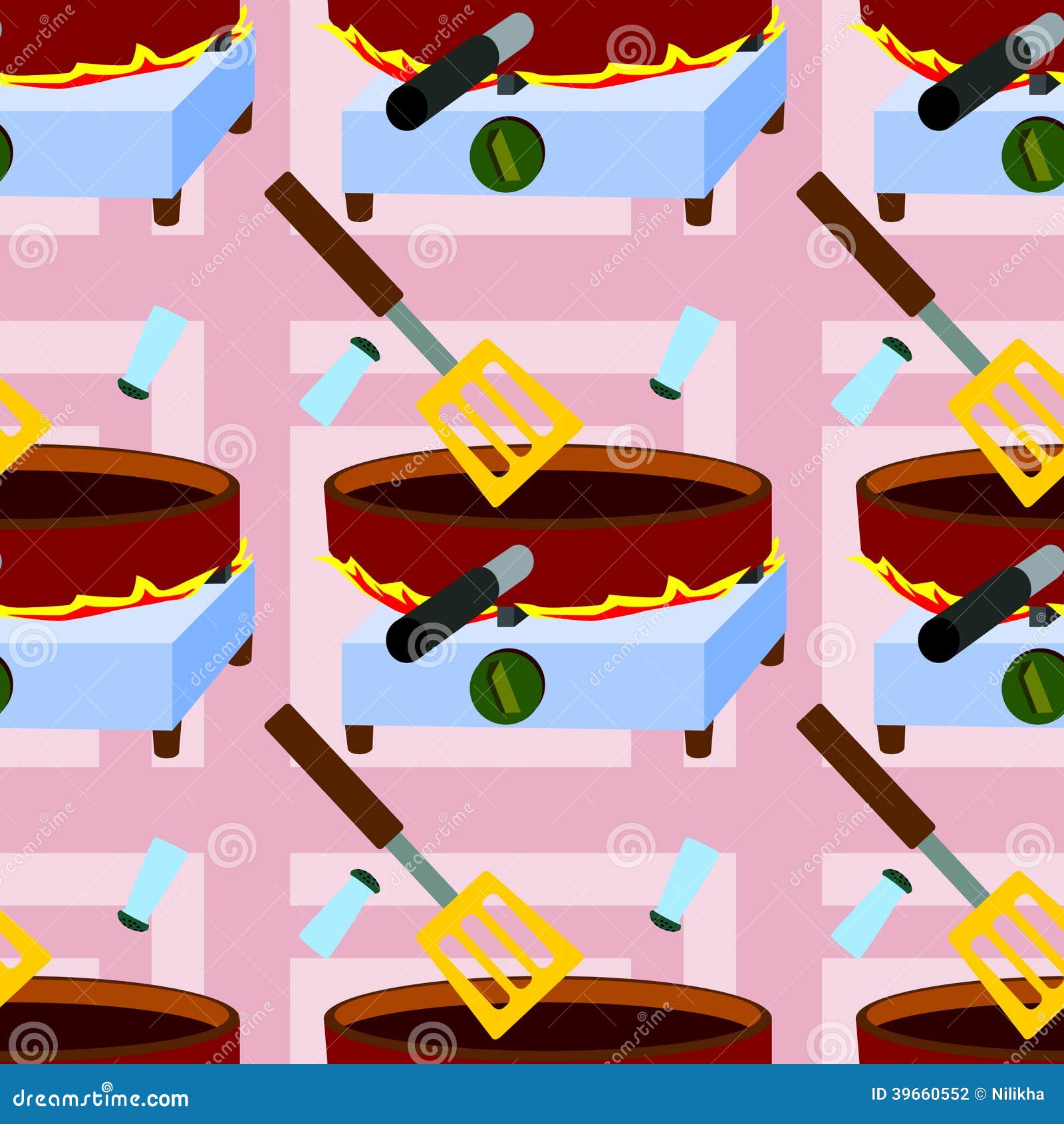 Cooking Seamless Background Design Stock Illustration - Illustration of ...