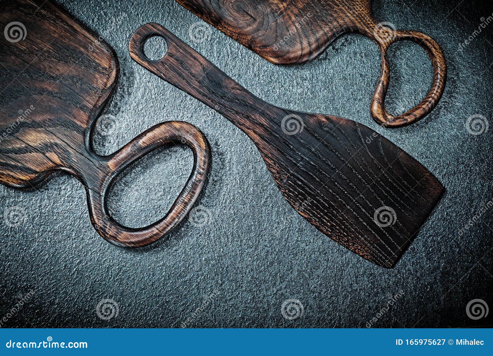Cooking Shovel and Two Serving Boards Close Up Stock Image - Image of ...