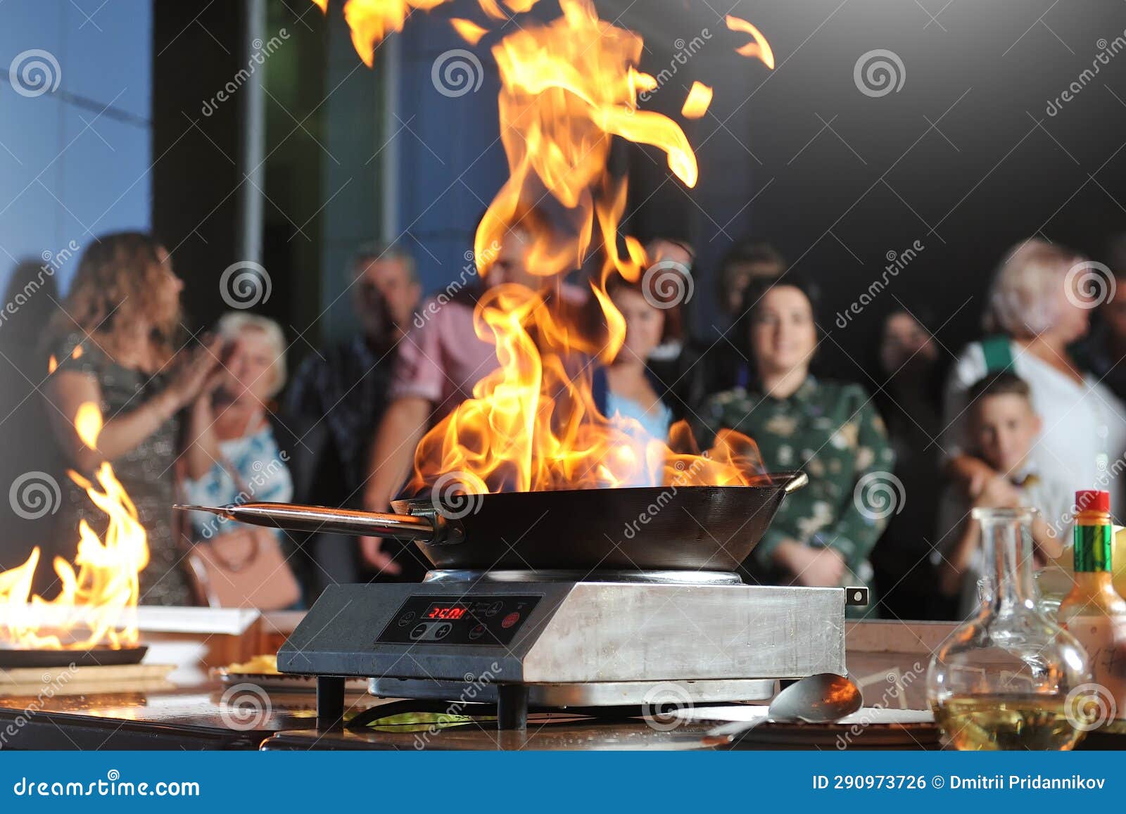 Cooking Show for People in a Restaurant Stock Photo - Image of party ...
