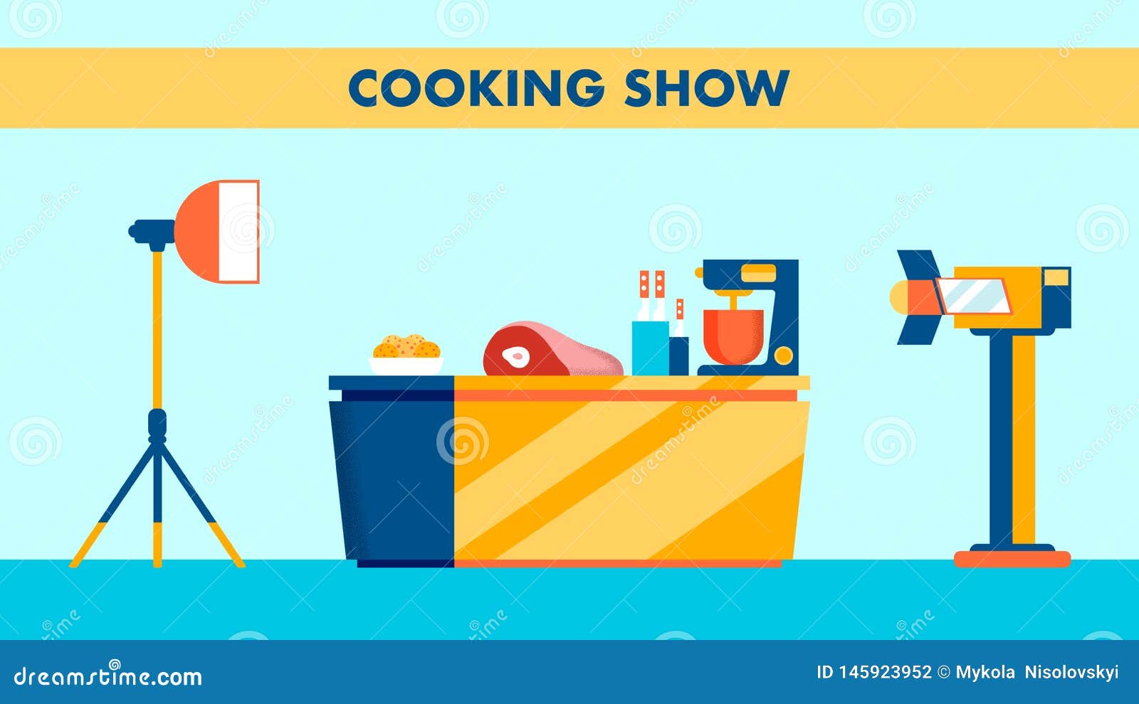 Cooking Show Set, Studio Vector Flat Illustration Stock Vector ...