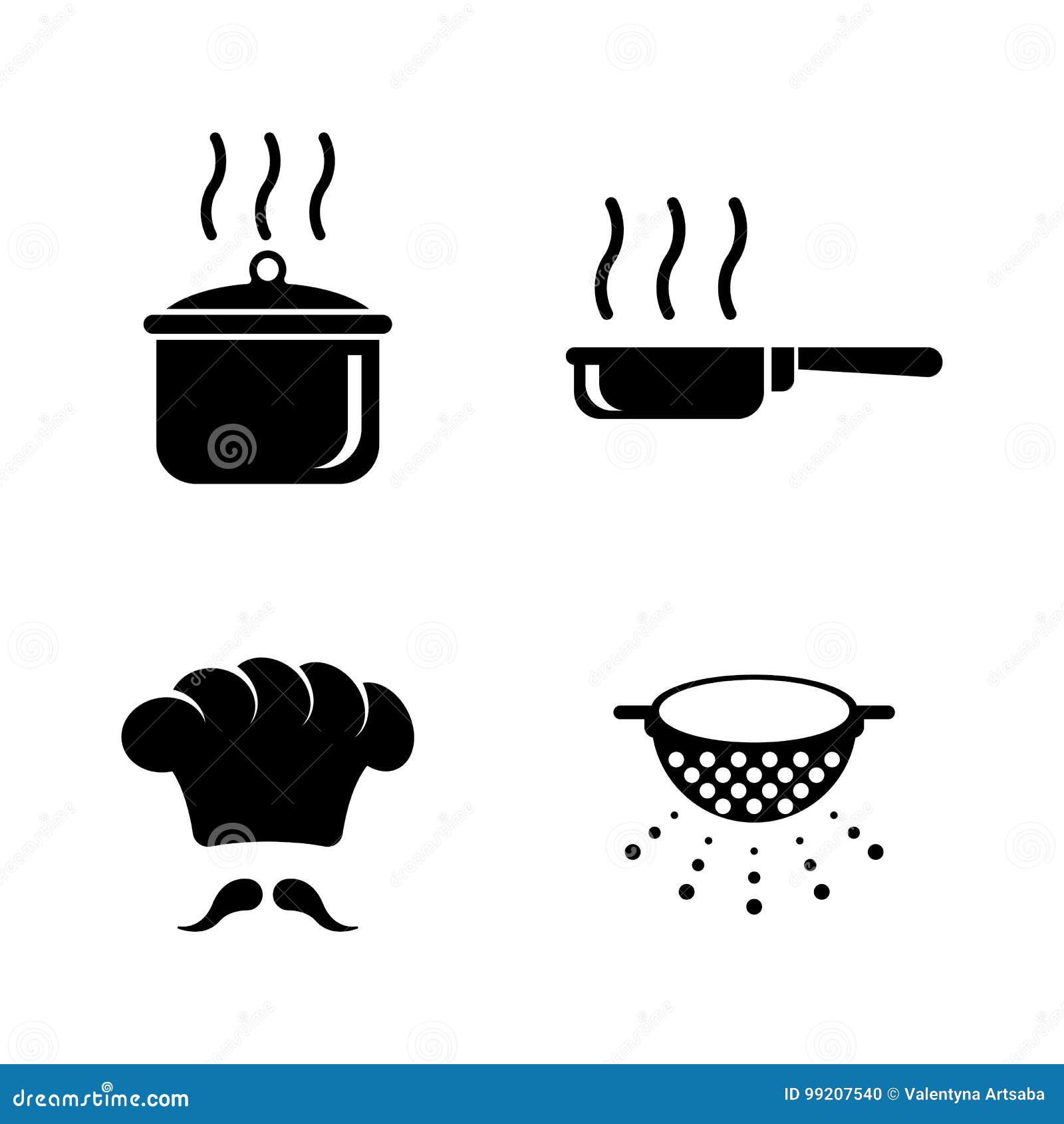 Cooking. Simple Related Vector Icons Stock Vector - Illustration of ...