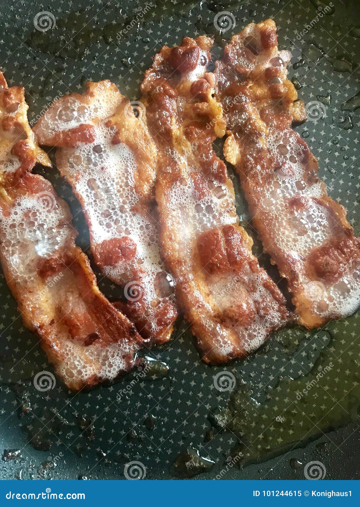 Cooking bacon stock image. Image of strip, morning, snack - 101244615