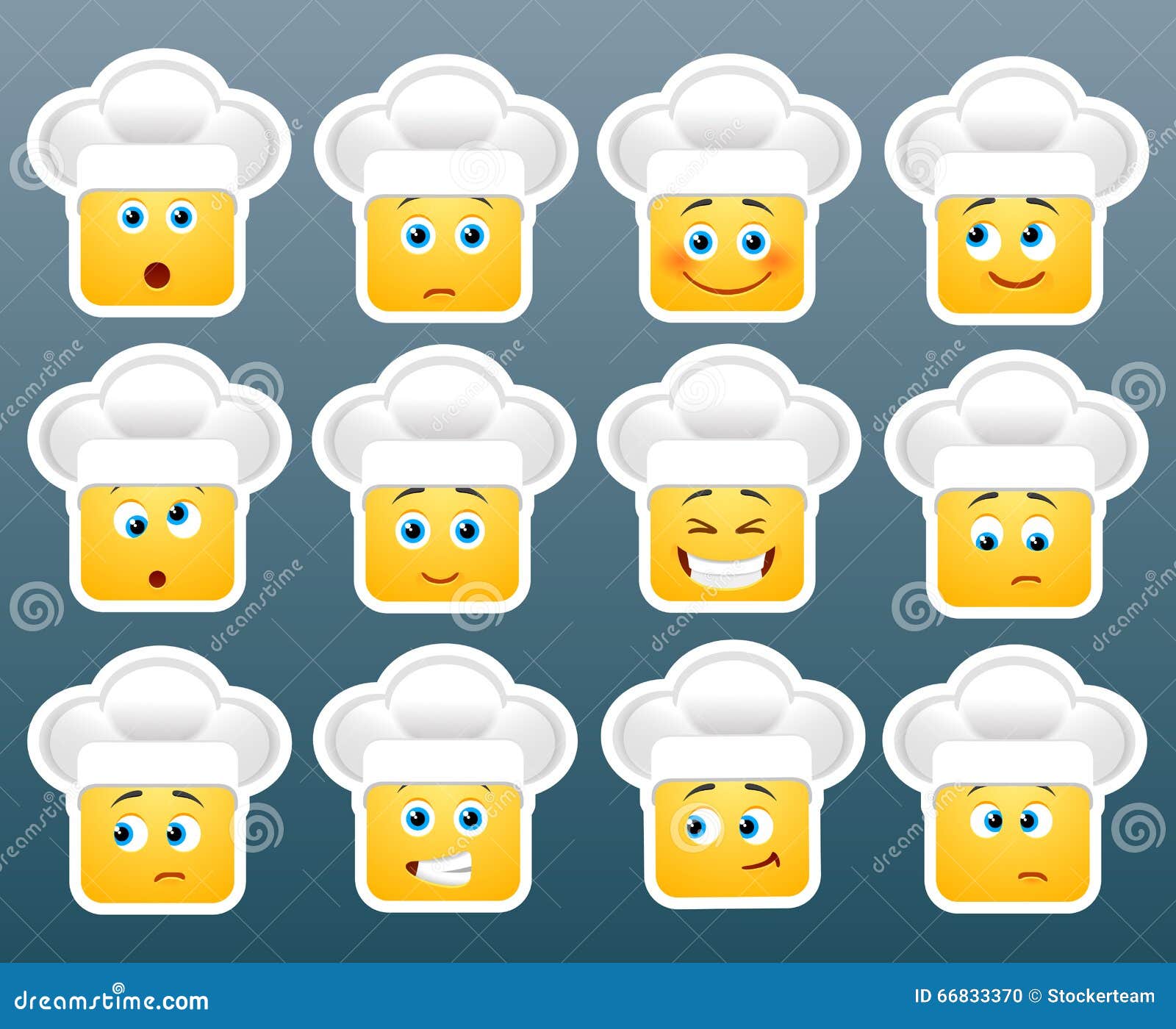 Cooking smile stickers set stock vector. Illustration of emotion - 66833370